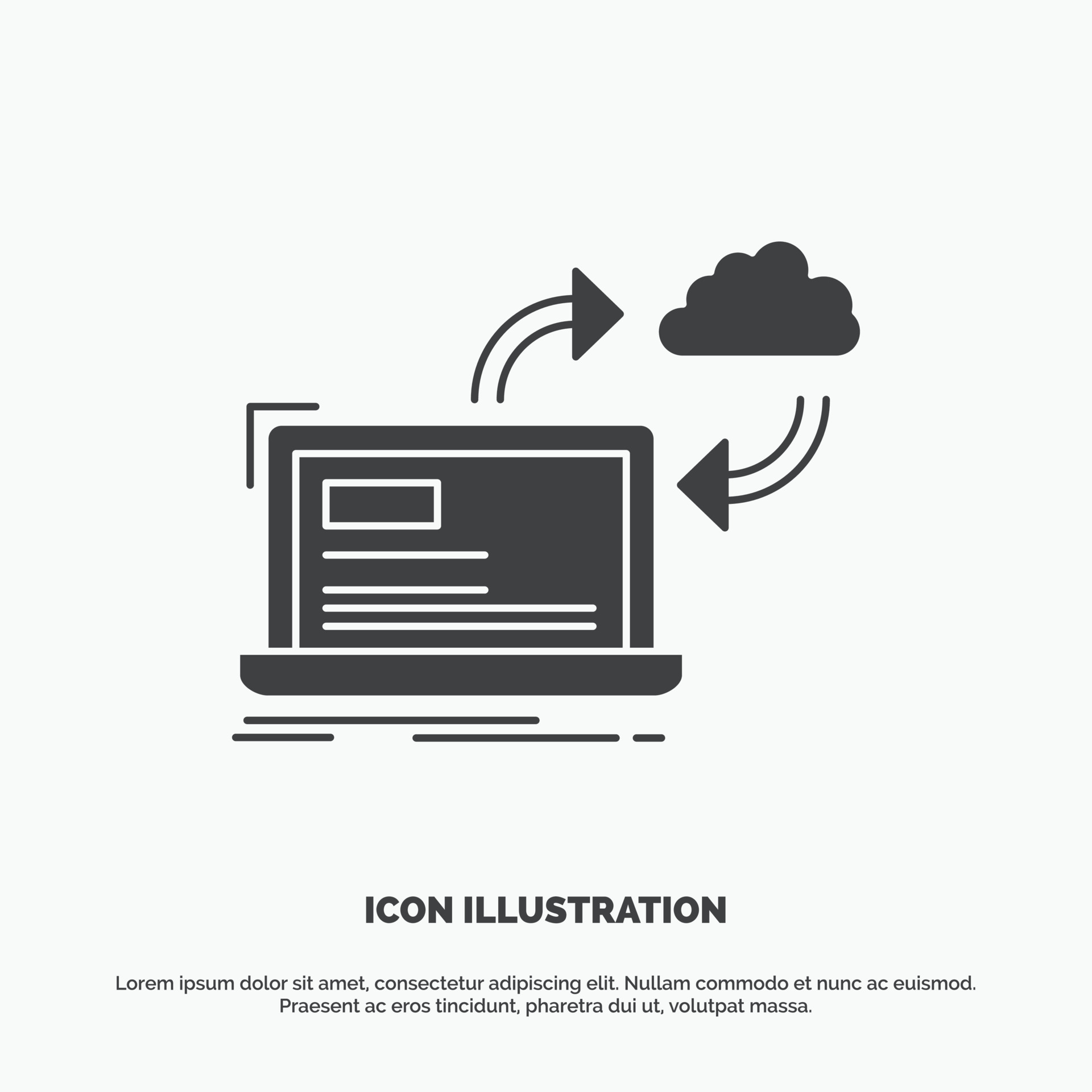 Sync Processing Data Dashboard Arrows Icon Glyph Vector Gray Symbol For Ui And Ux Website
