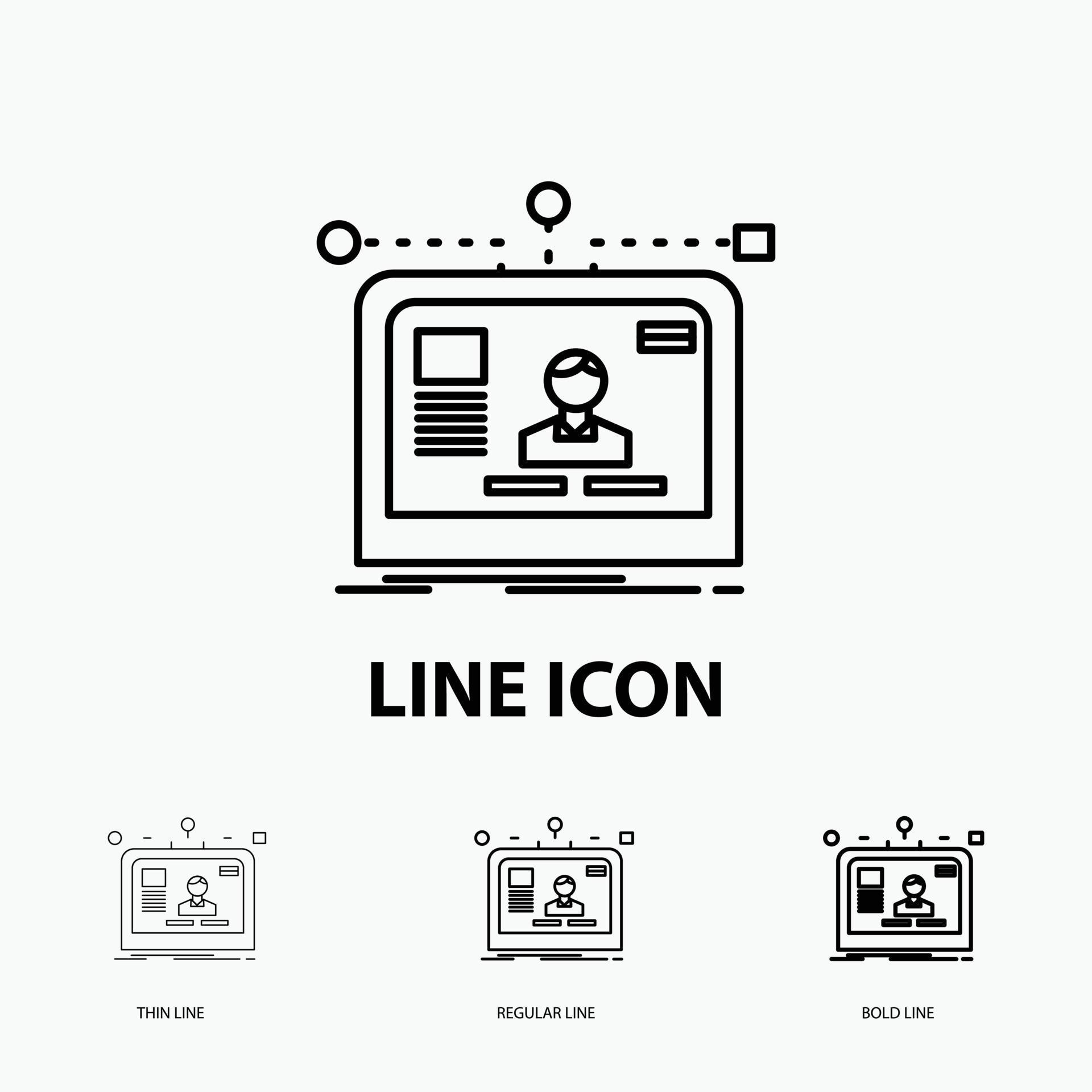 interface. website. user. layout. design Icon in Thin. Regular and Bold Line Style. Vector ...