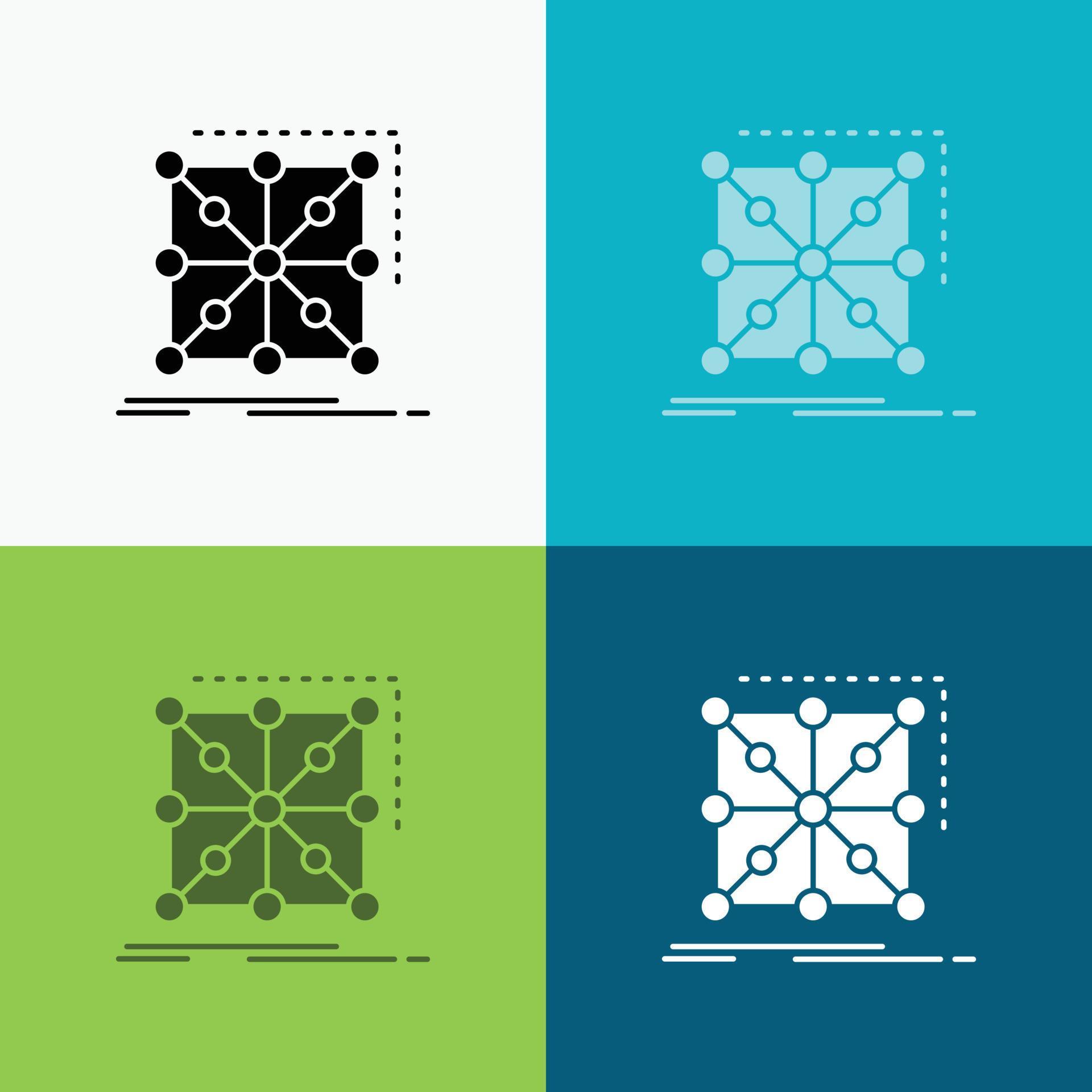 Data. framework. App. cluster. complex Icon Over Various Background. glyph style design ...