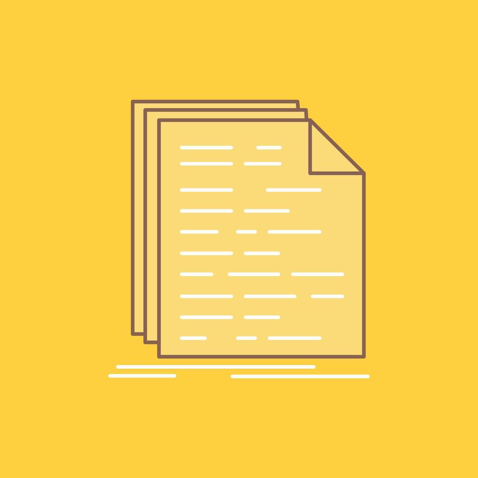 Code Coding Doc Programming Script Flat Line Filled Icon Beautiful Logo Button Over Yellow