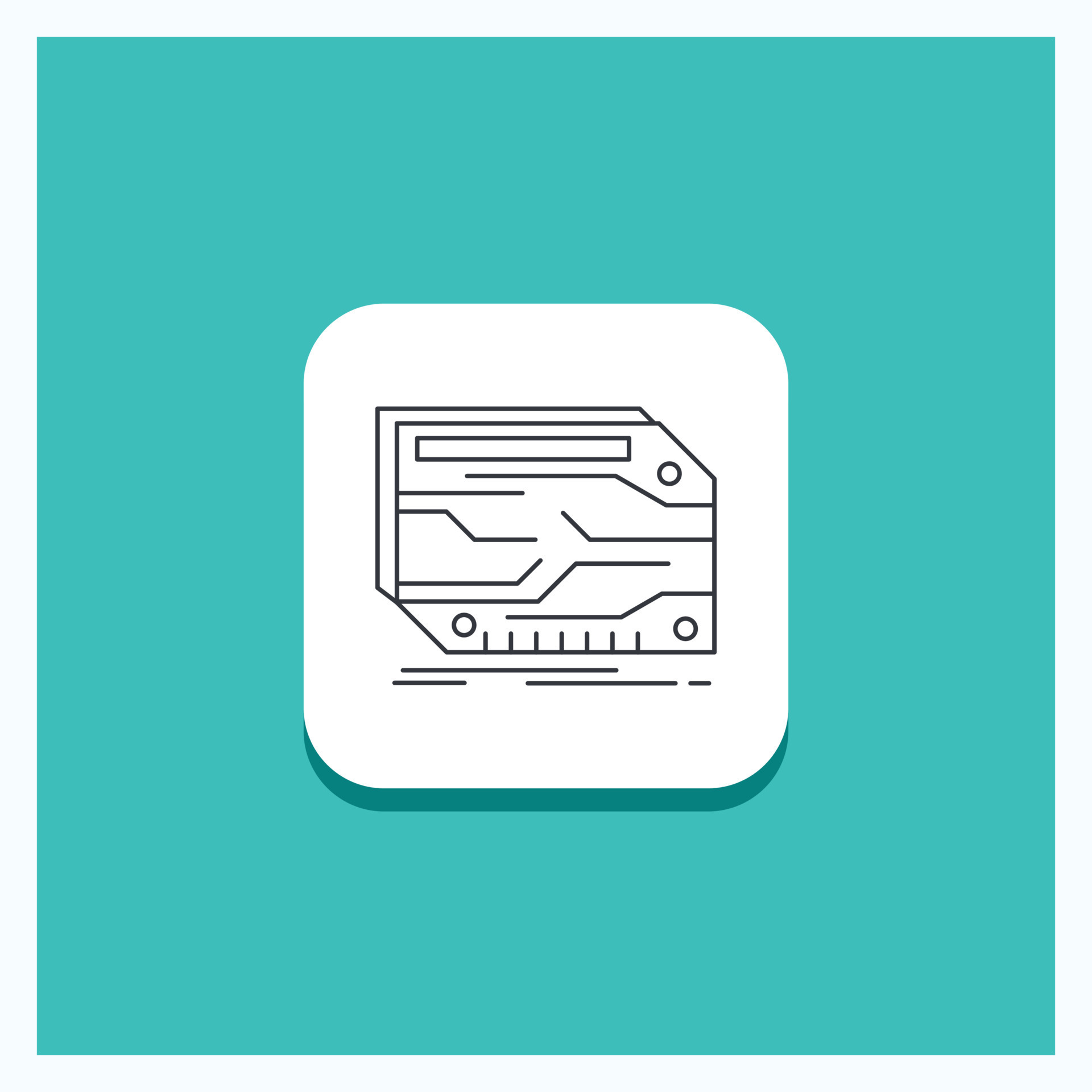 Round Button For Card Component Custom Electronic Memory Line Icon