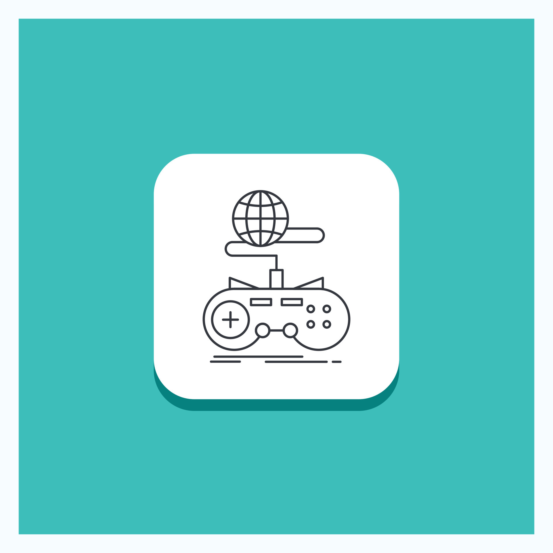 Round Button for Game. gaming. internet. multiplayer. online Line icon ...