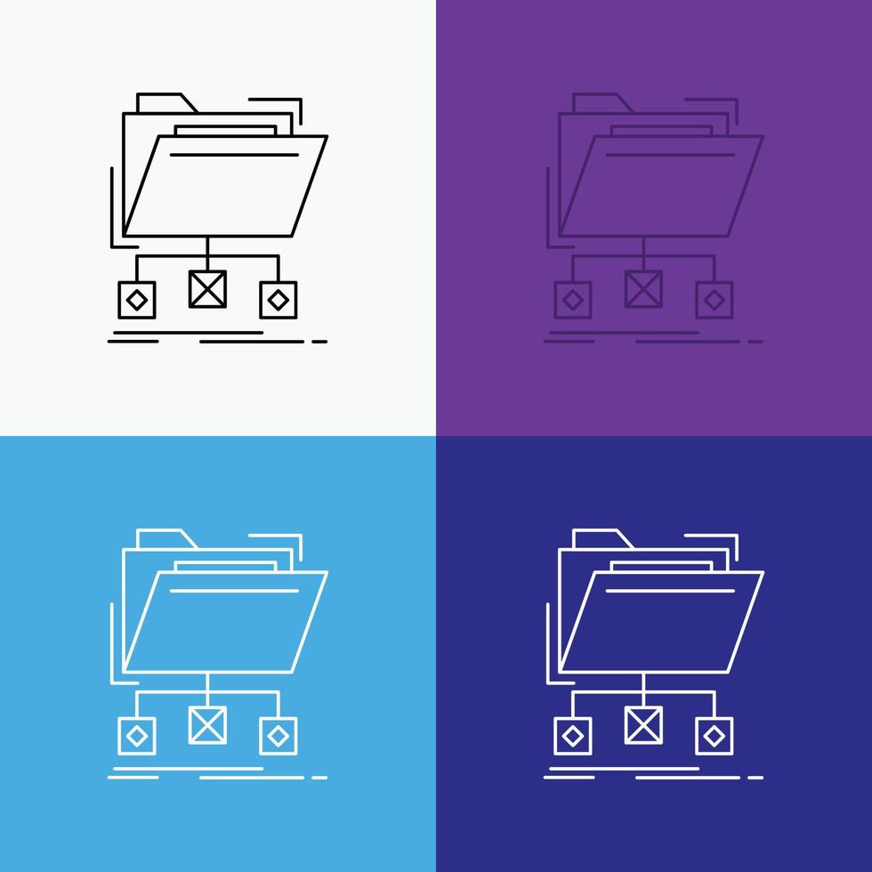 backup. data. files. folder. network Icon Over Various Background. Line ... backup. data. files. folder. network Icon Over Various Background. Line ...