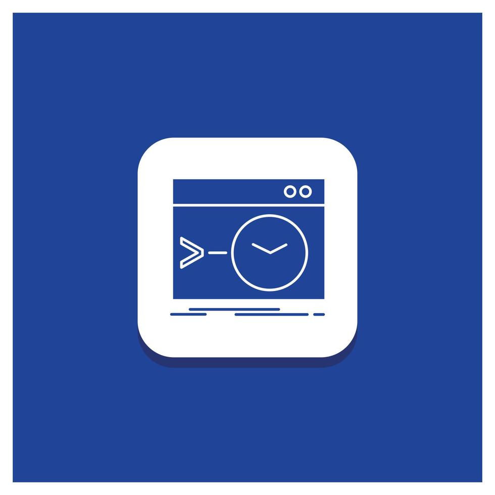 Blue Round Button for Admin. command. root. software. terminal Glyph ...