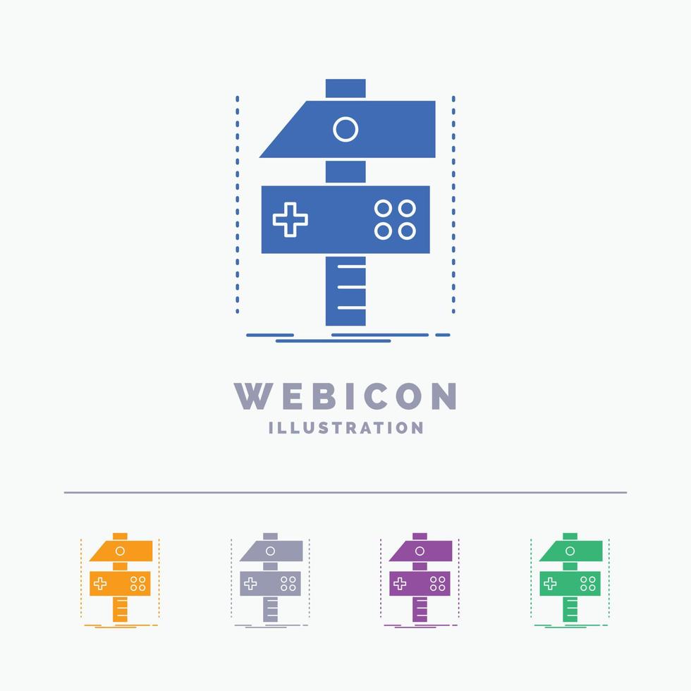 Build. craft. develop. developer. game 5 Color Glyph Web Icon Template isolated on white. Vector ...