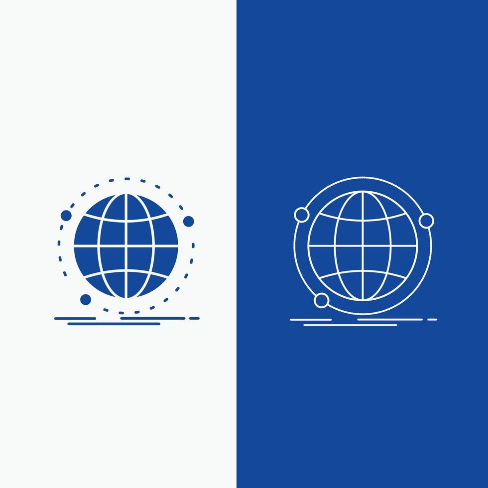 Data Global Internet Network Web Line And Glyph Web Button In Blue