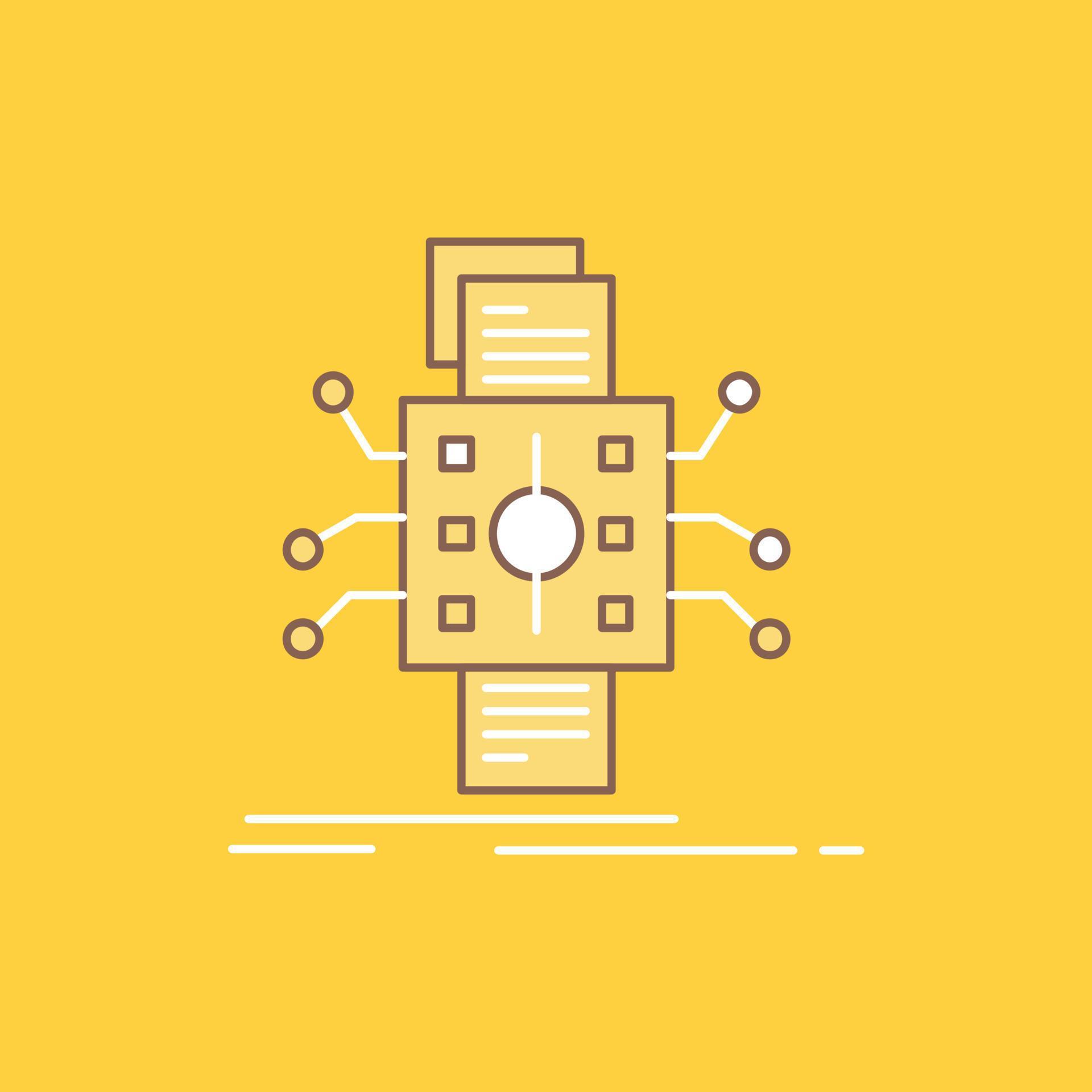 Analysis. data. datum. processing. reporting Flat Line Filled Icon. Beautiful Logo button over ...