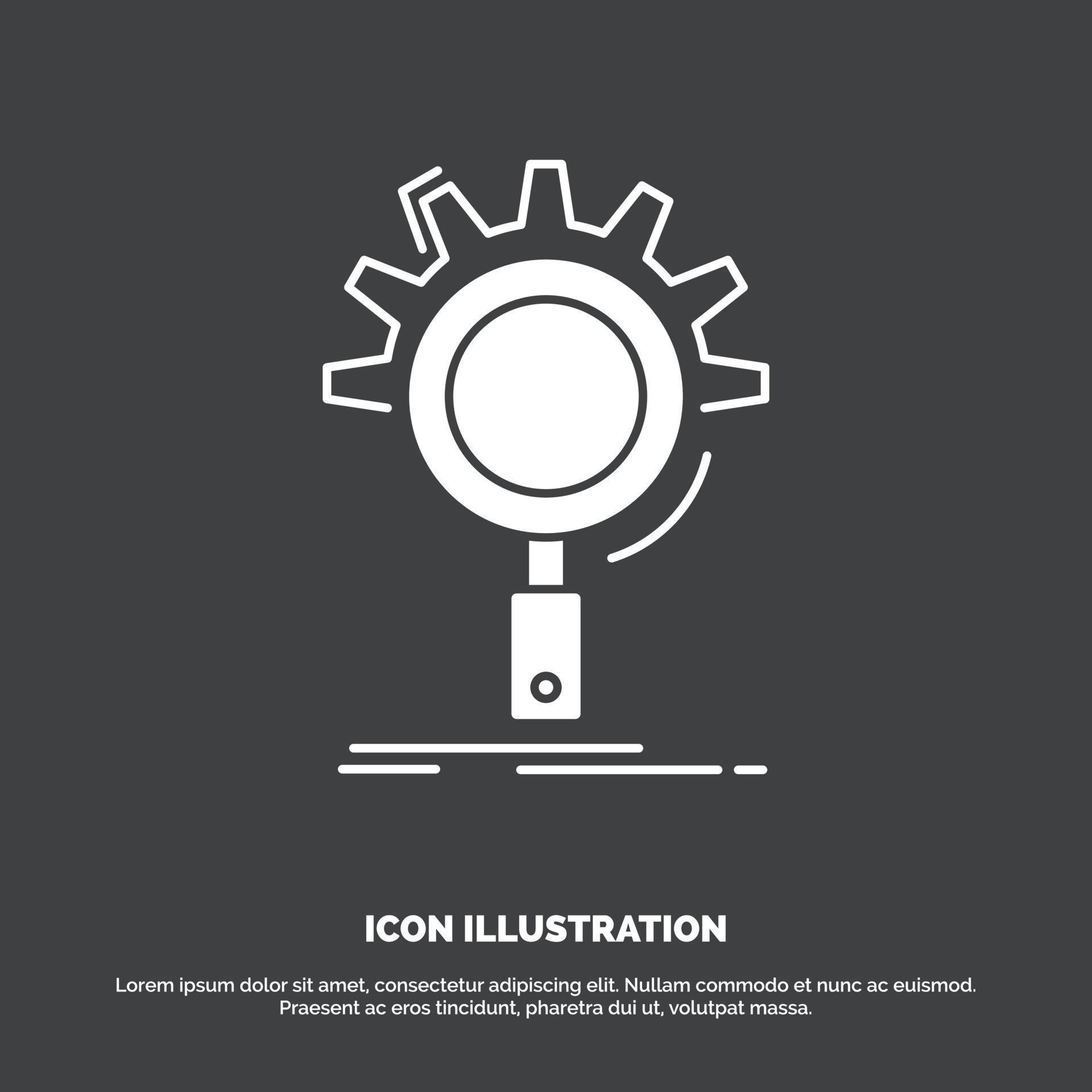 Seo Search Optimization Process Setting Icon Glyph Vector Symbol For Ui And Ux Website Or