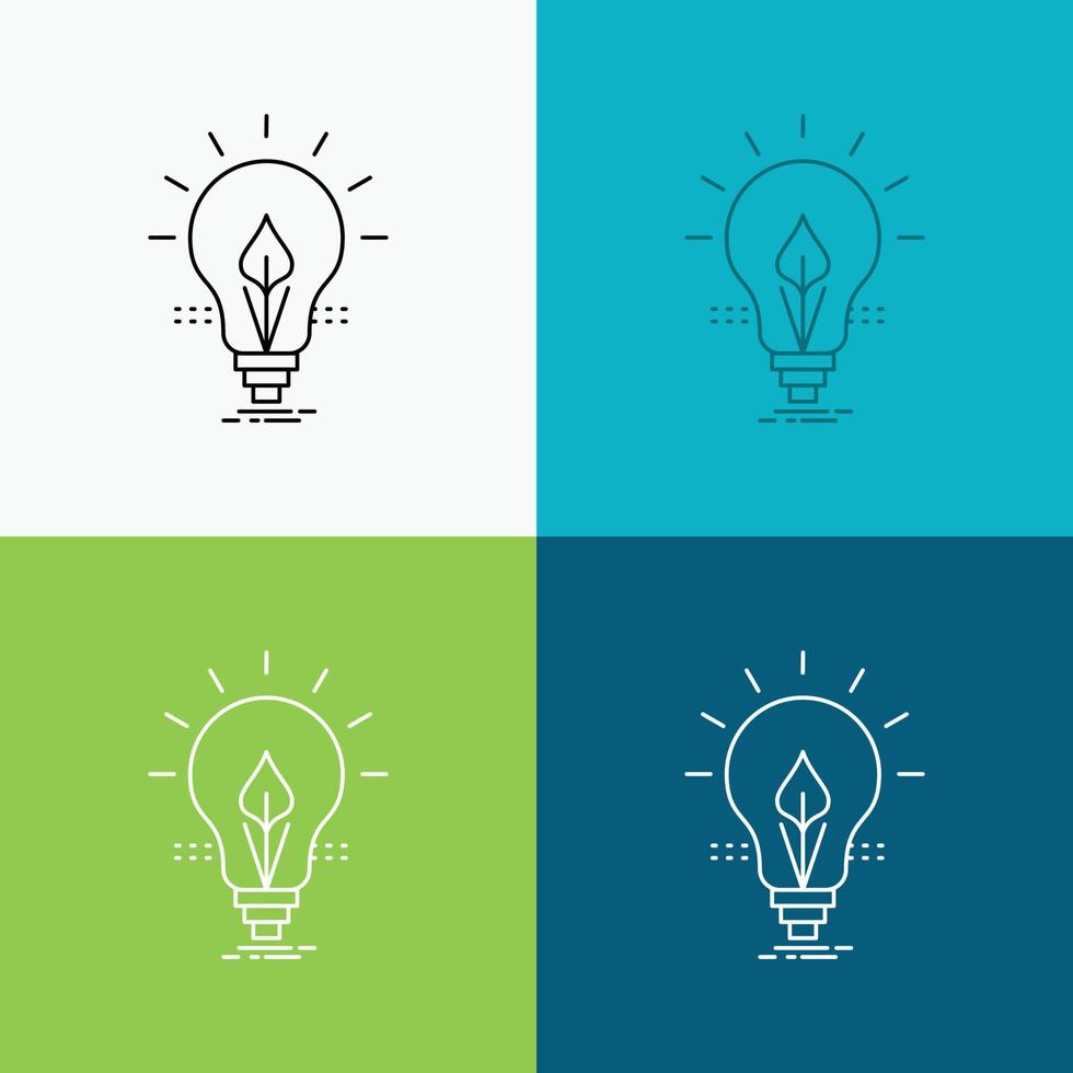 bulb. idea. electricity. energy. light Icon Over Various Background. Line style design. designed ...