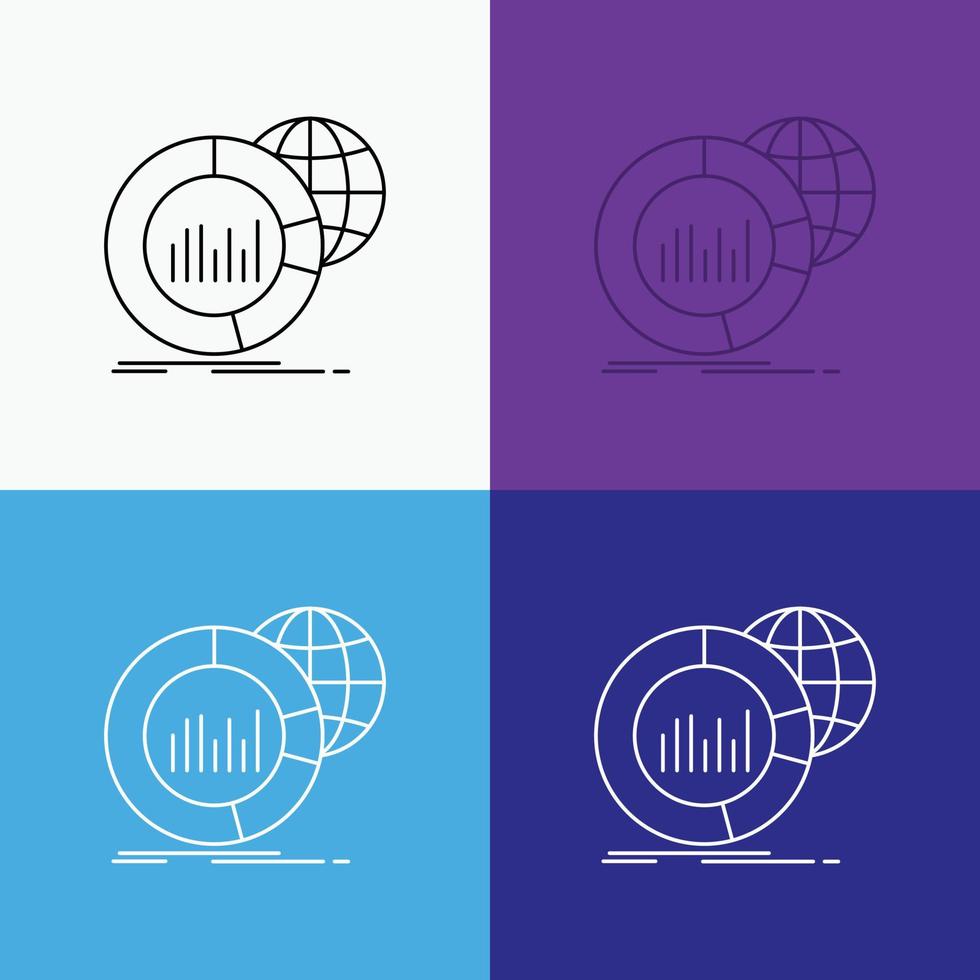Big. chart. data. world. infographic Icon Over Various Background. Line style design. designed ...
