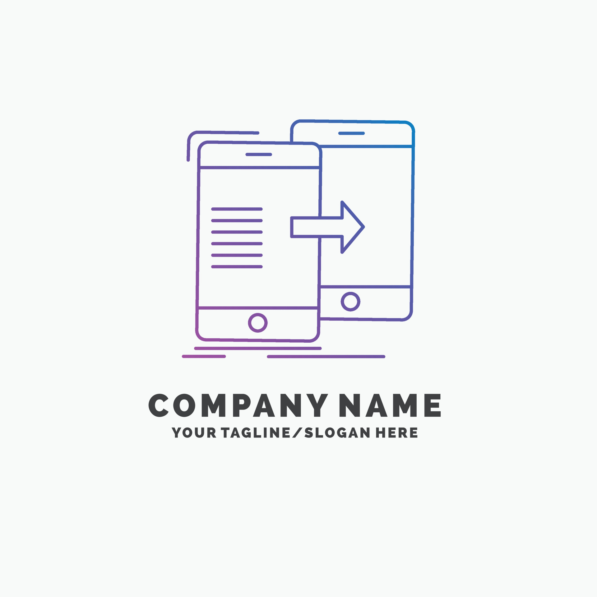 Data Sharing Sync Synchronization Syncing Purple Business Logo