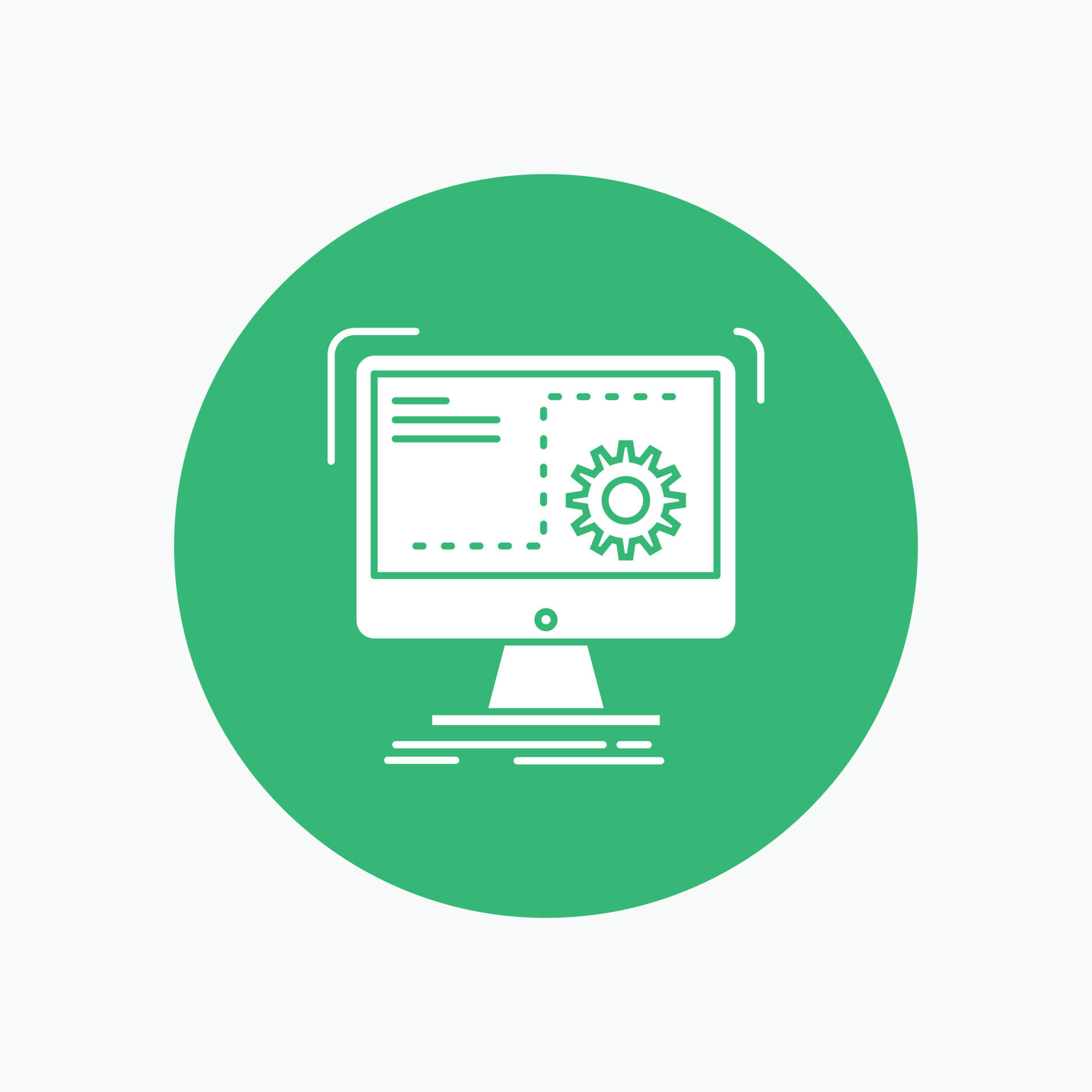 Command Computer Function Process Progress White Glyph Icon In Circle Vector Button