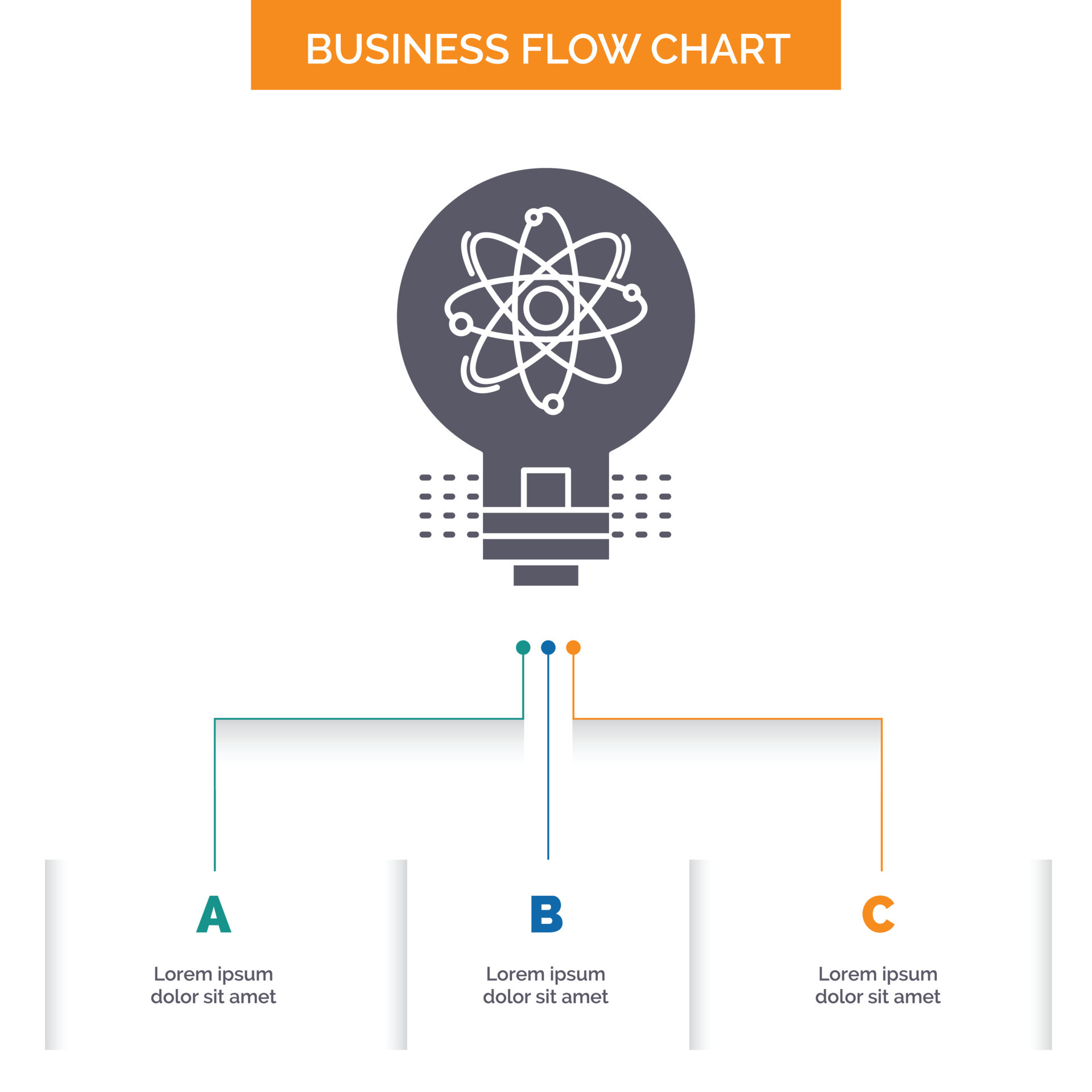 idea. innovation. light. solution. startup Business Flow Chart Design with 3 Steps. Glyph Icon ...