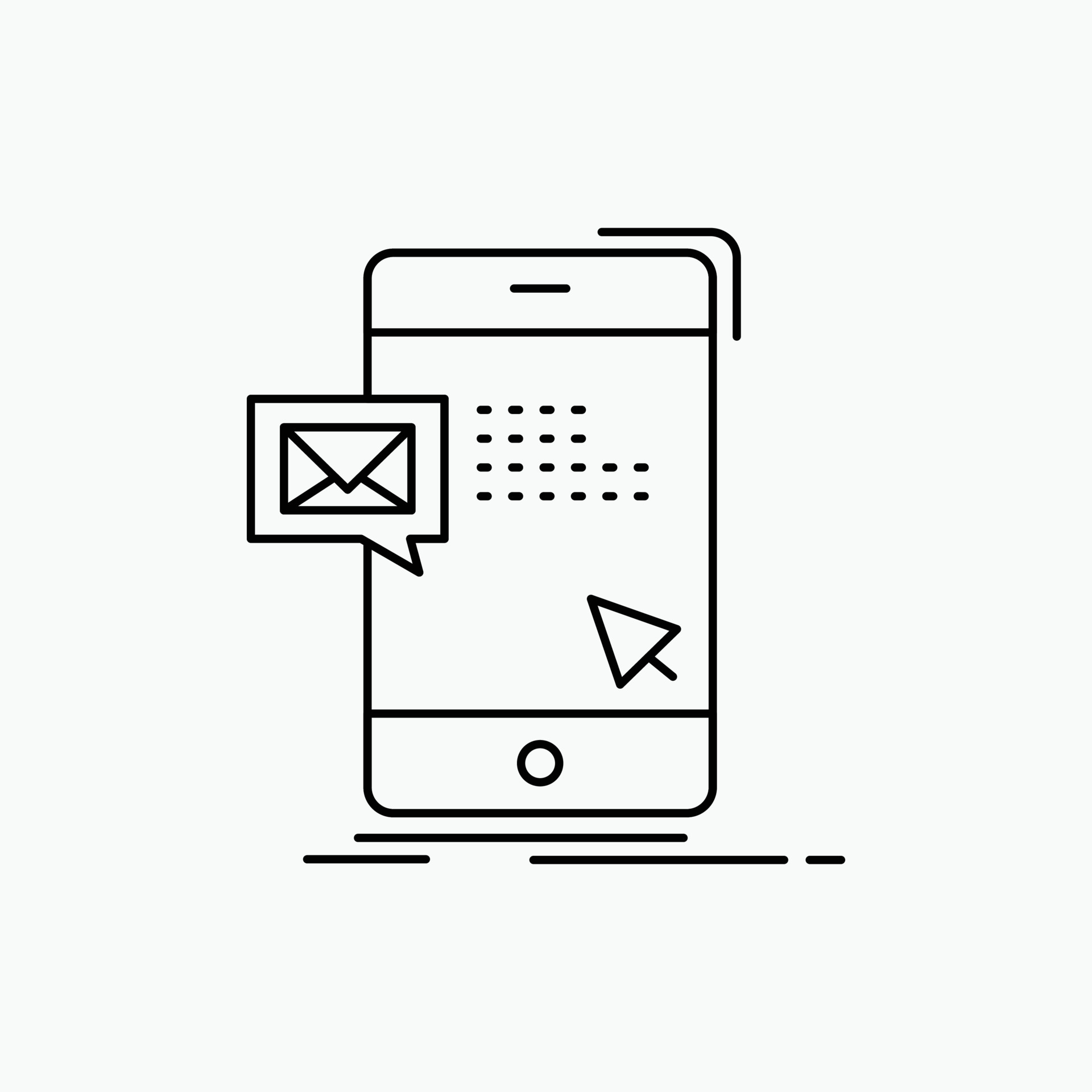 Bulk Dialog Instant Mail Message Line Icon Vector Isolated