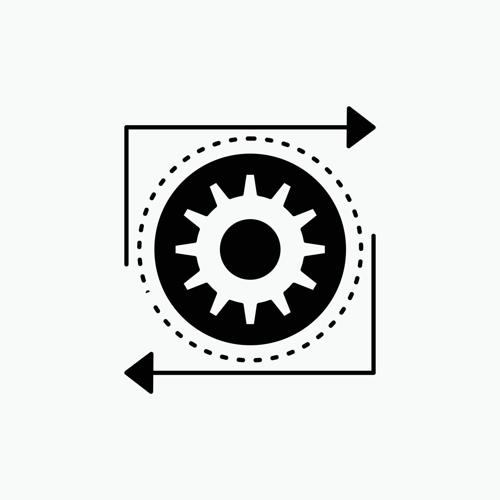 Business. gear. management. operation. process Glyph Icon. Vector ...