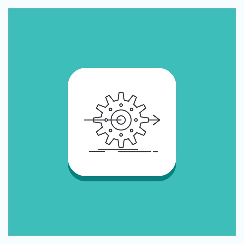 Round Button For Performance Progress Work Setting Gear Line Icon