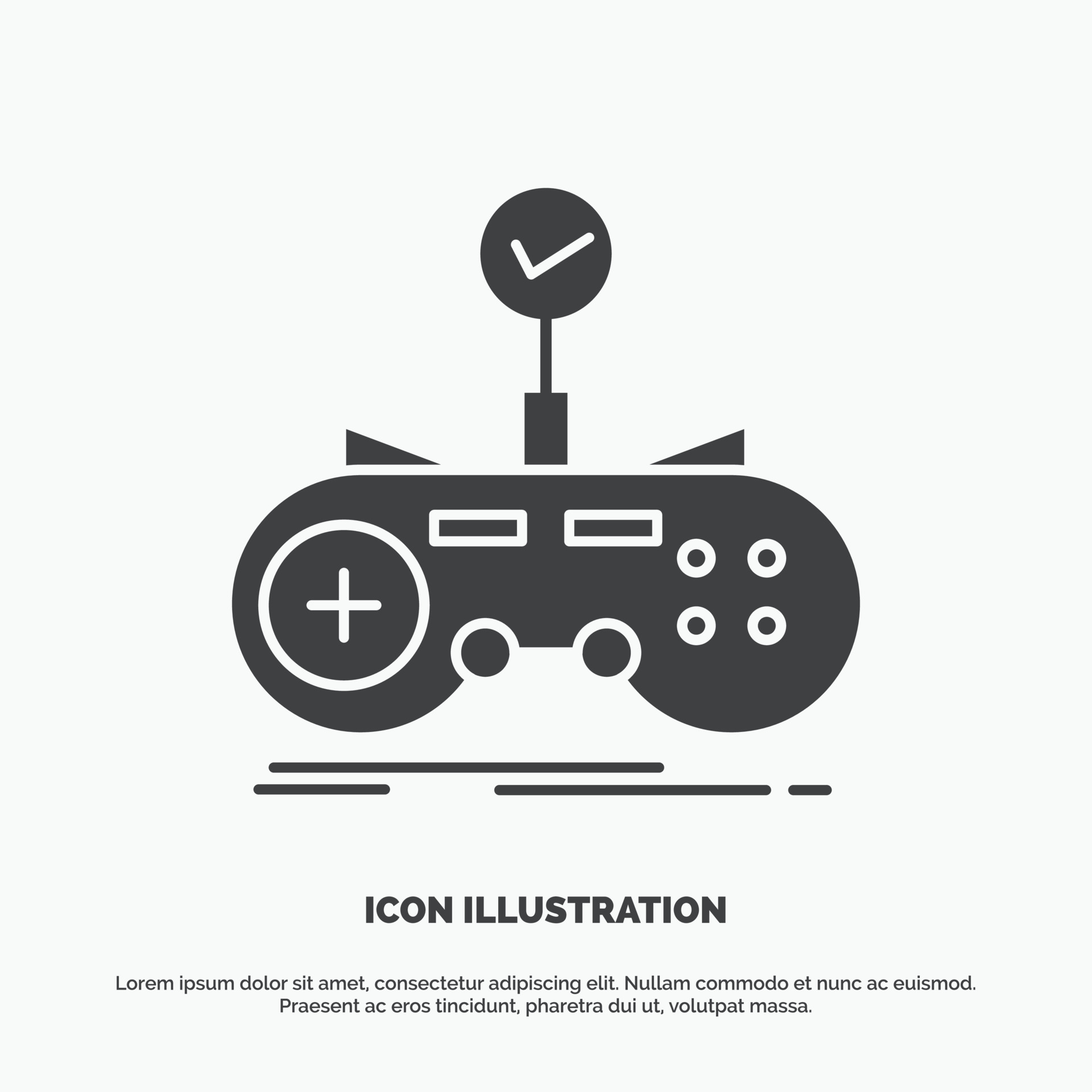 Check Controller Game Gamepad Gaming Icon Glyph Vector Gray Symbol For Ui And Ux Website
