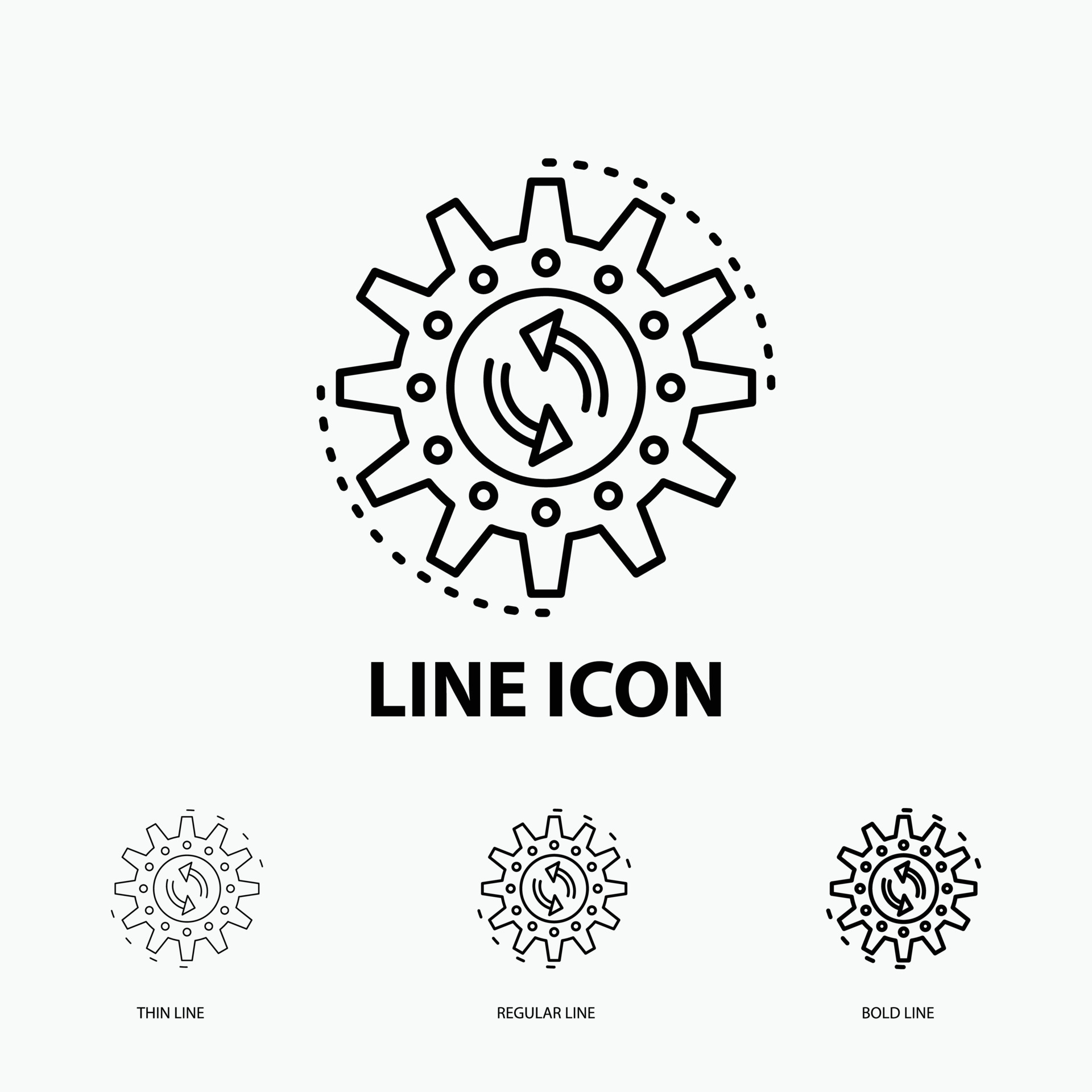 Management Process Production Task Work Icon In Thin Regular And