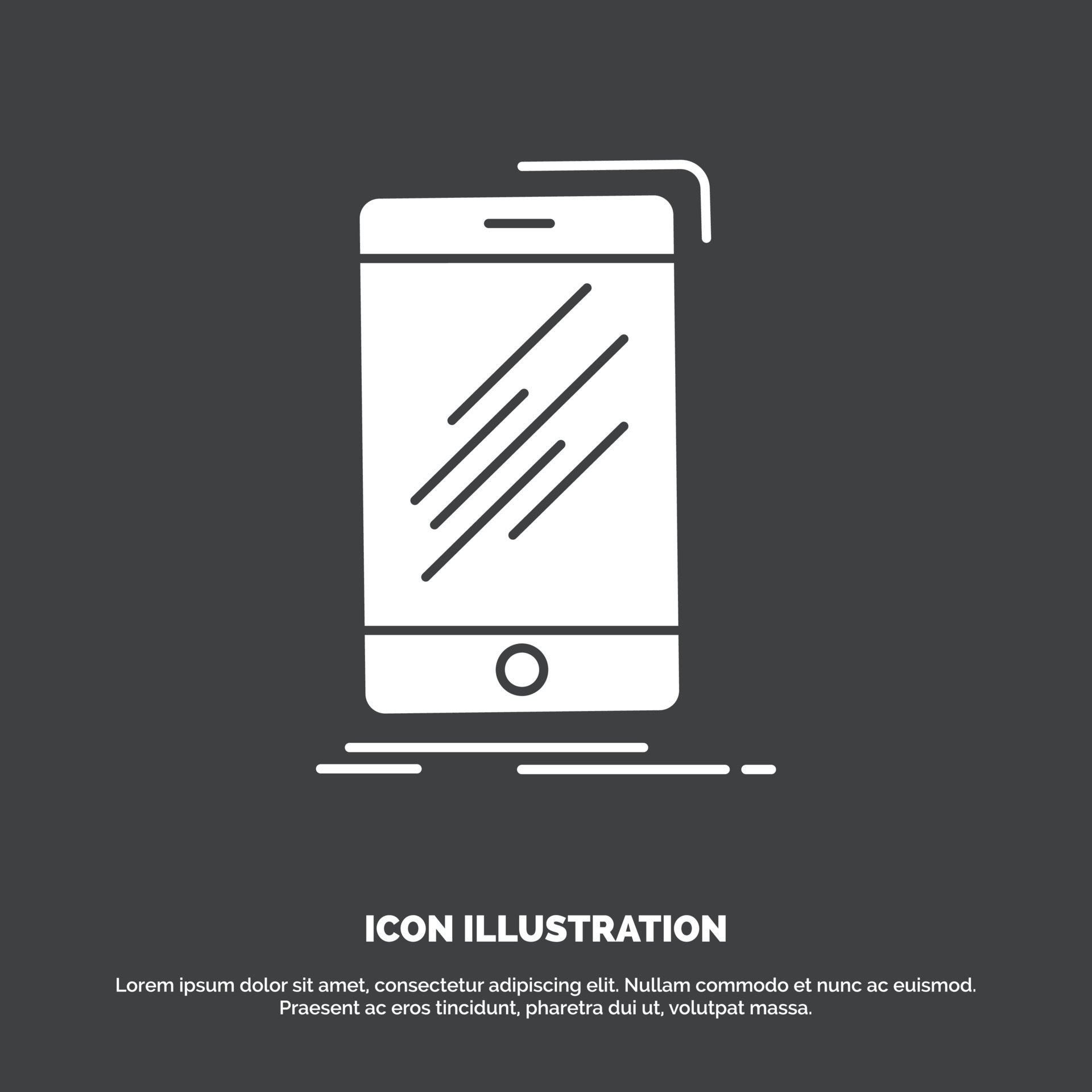 Device. mobile. phone. smartphone. telephone Icon. glyph vector symbol ...