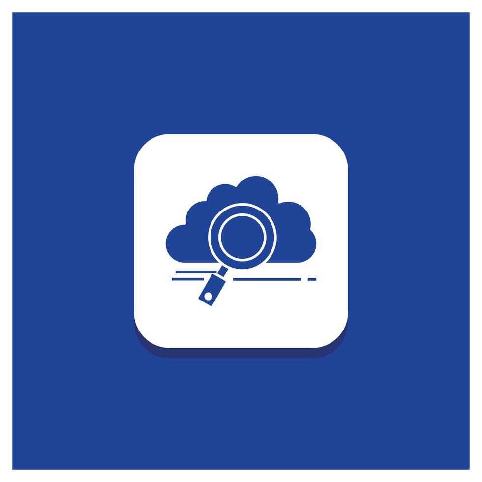 Blue Round Button For Cloud Search Storage Technology Computing