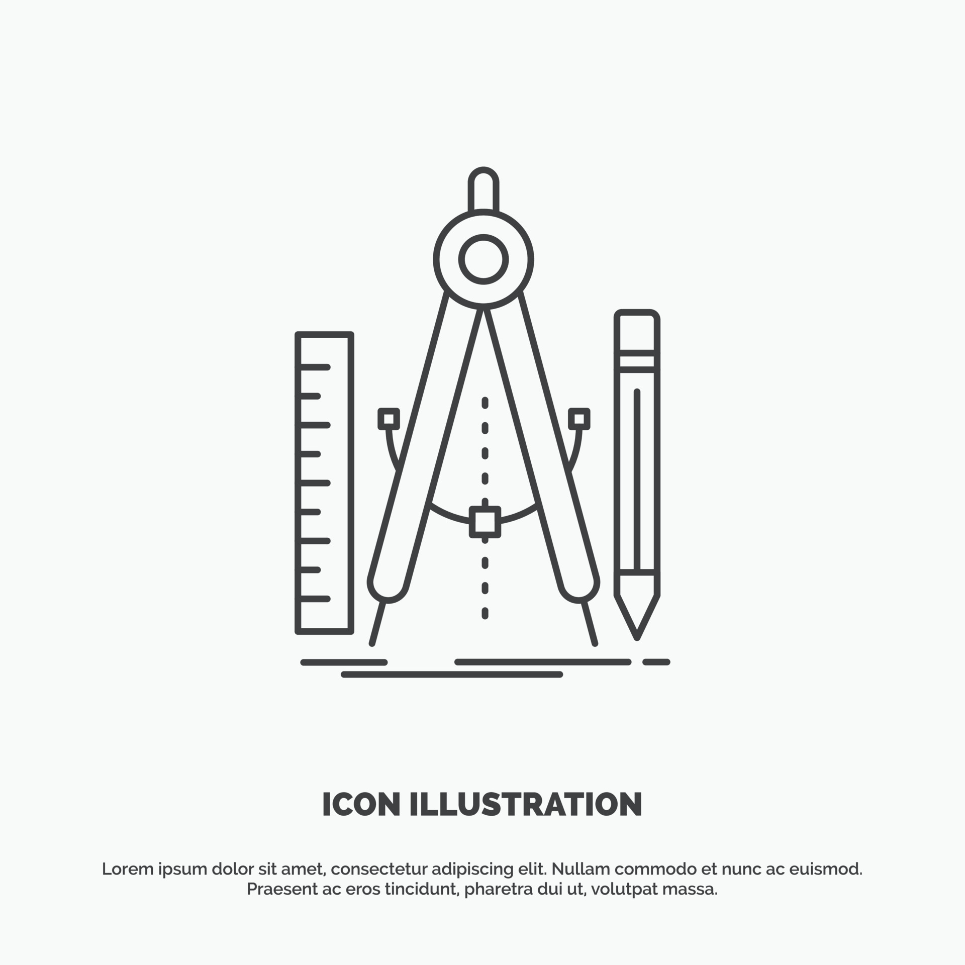 Build Design Geometry Math Tool Icon Line Vector Gray Symbol For Ui And Ux Website Or