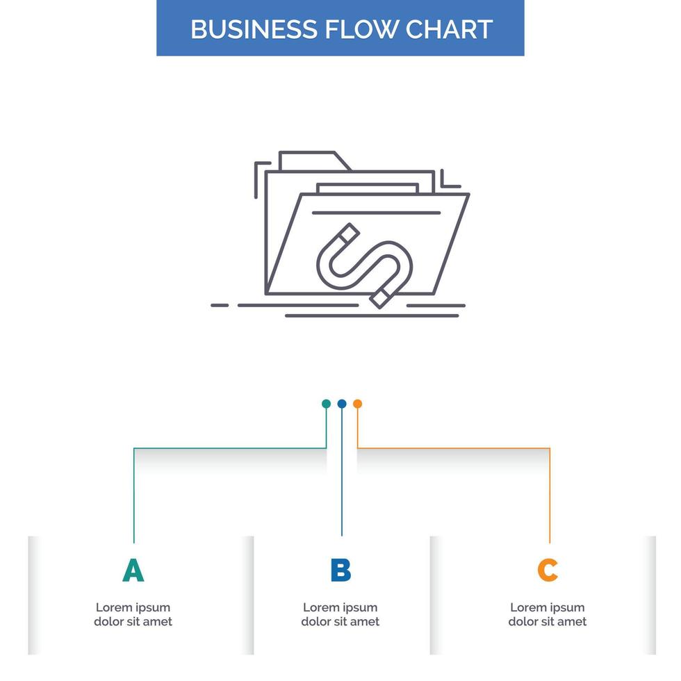Backdoor. exploit. file. internet. software Business Flow Chart Design with 3 Steps. Line Icon ...