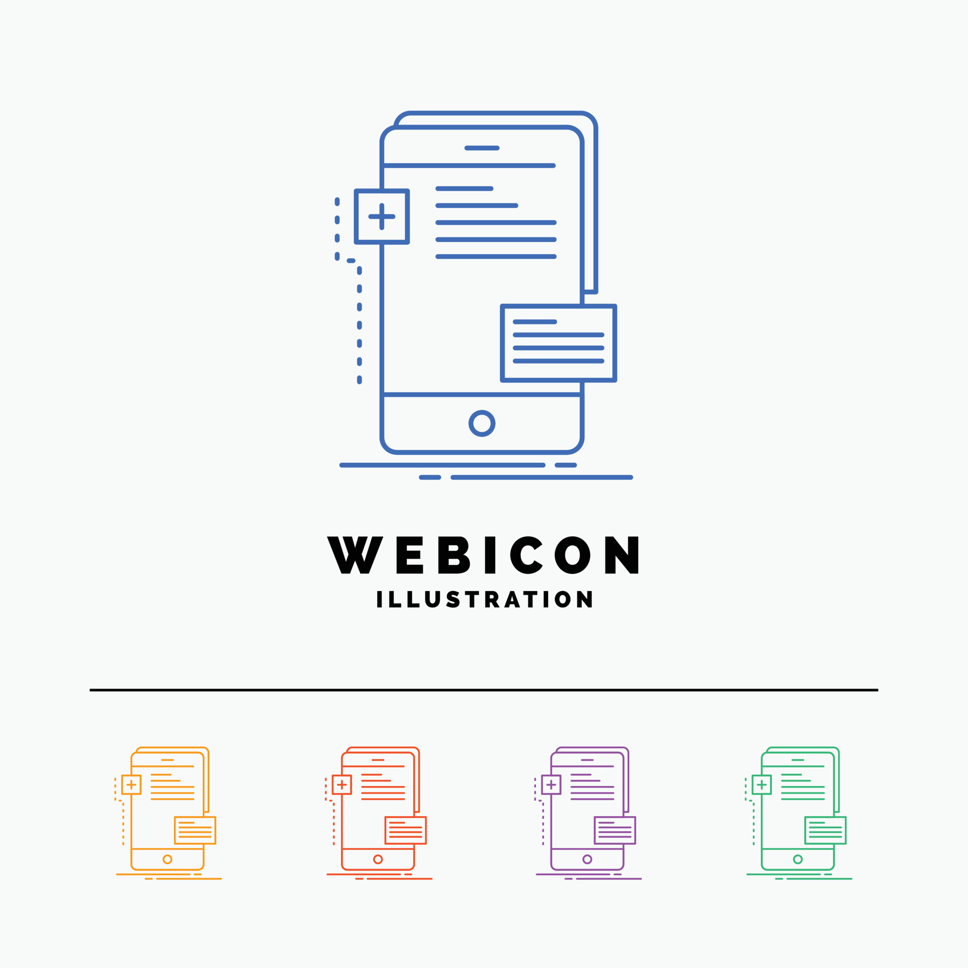 Frontend Interface Mobile Phone Developer 5 Color Line Web Icon