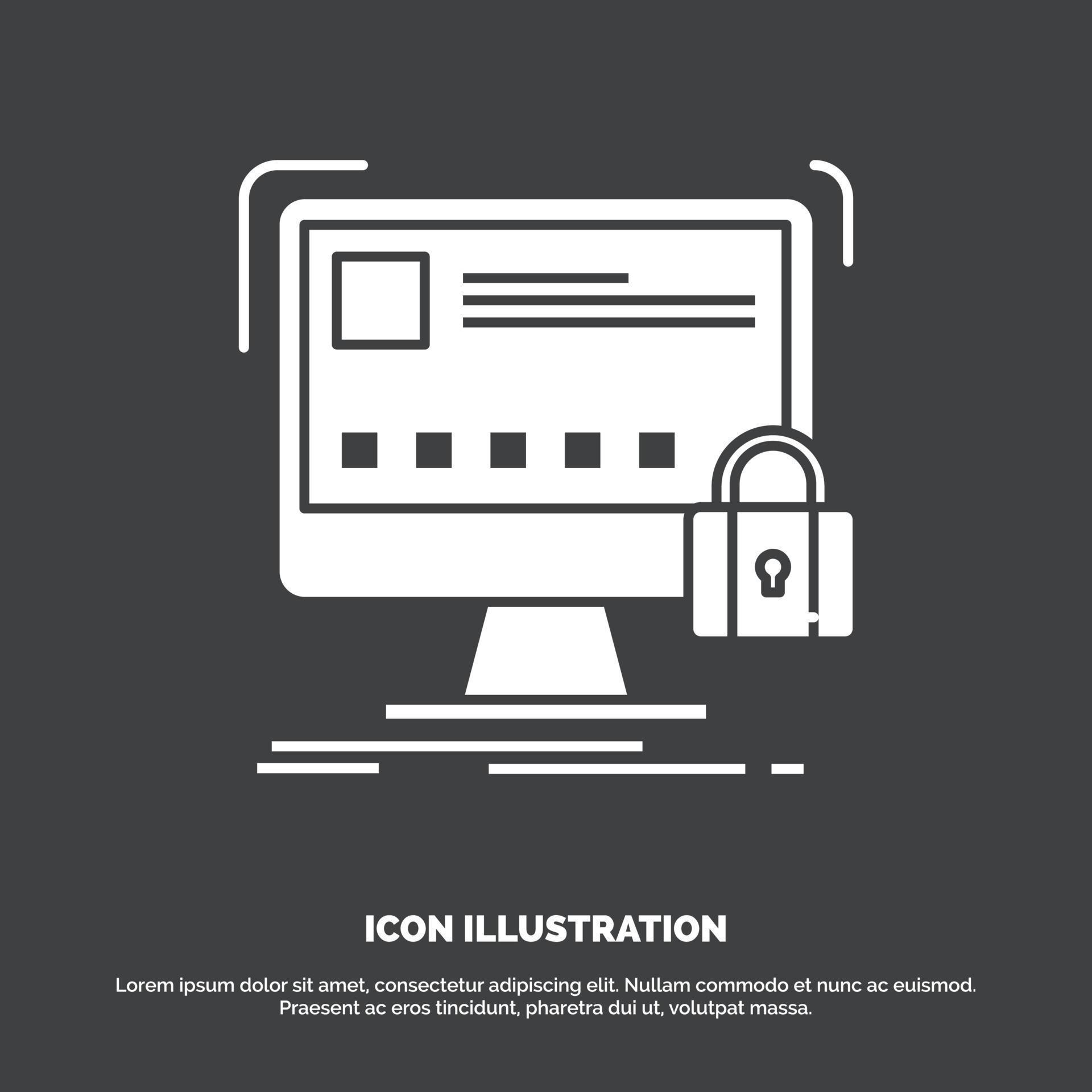 protect. protection. lock. safety. secure Icon. glyph vector symbol for ...