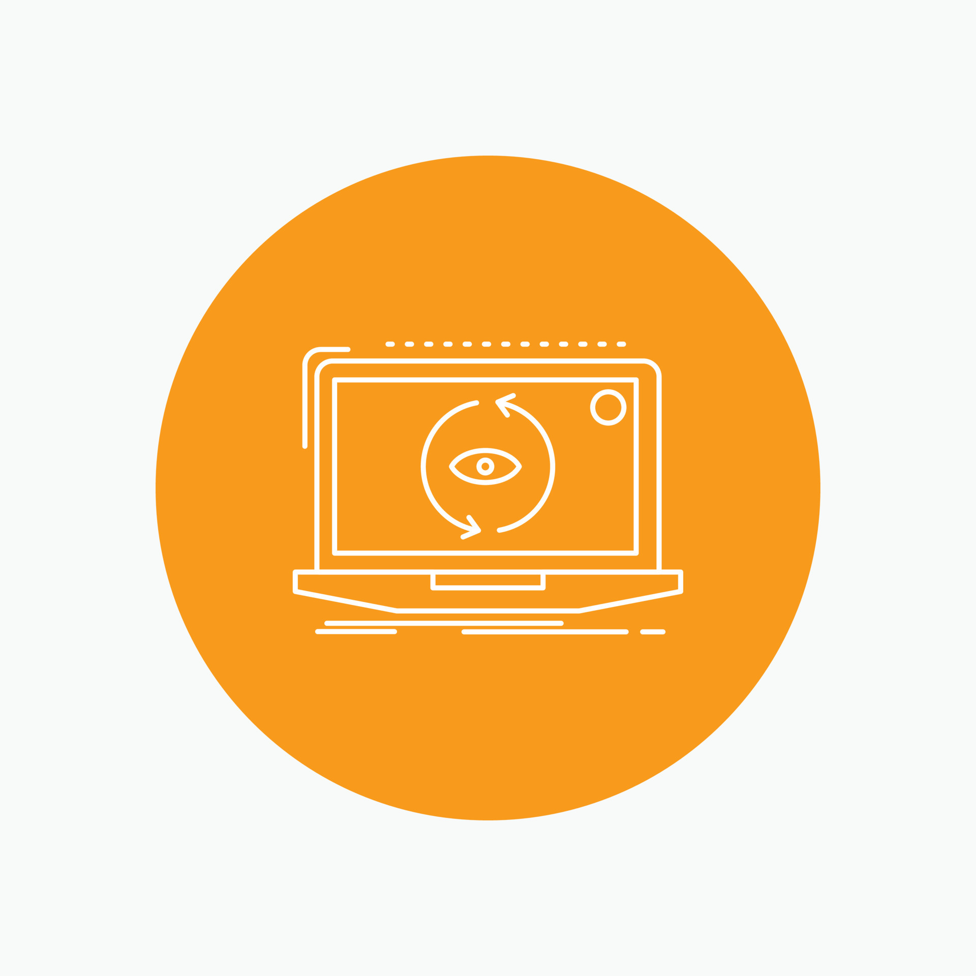 App. application. new. software. update White Line Icon in Circle background. vector icon ...