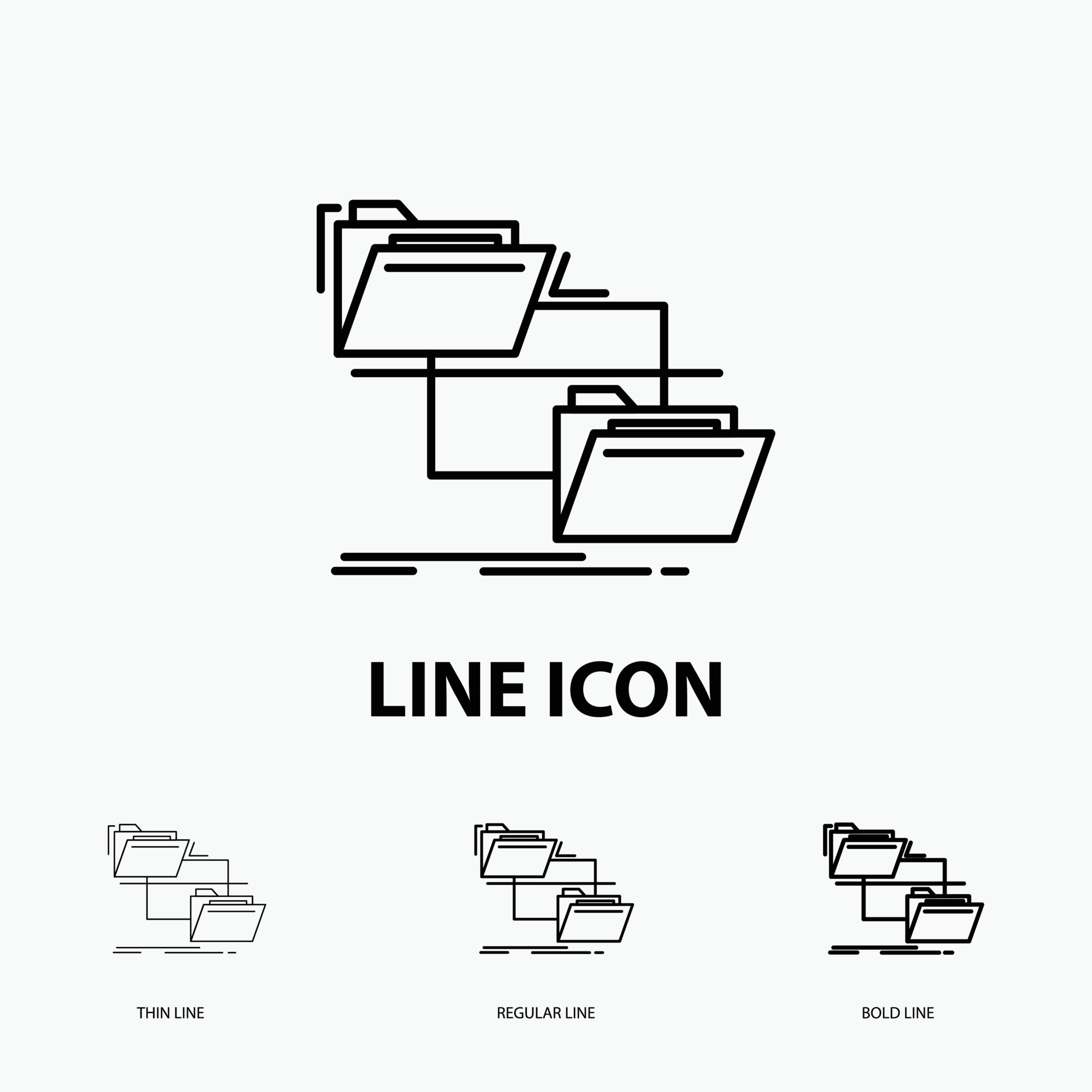 folder. file. management. move. copy Icon in Thin. Regular and Bold Line Style. Vector ...