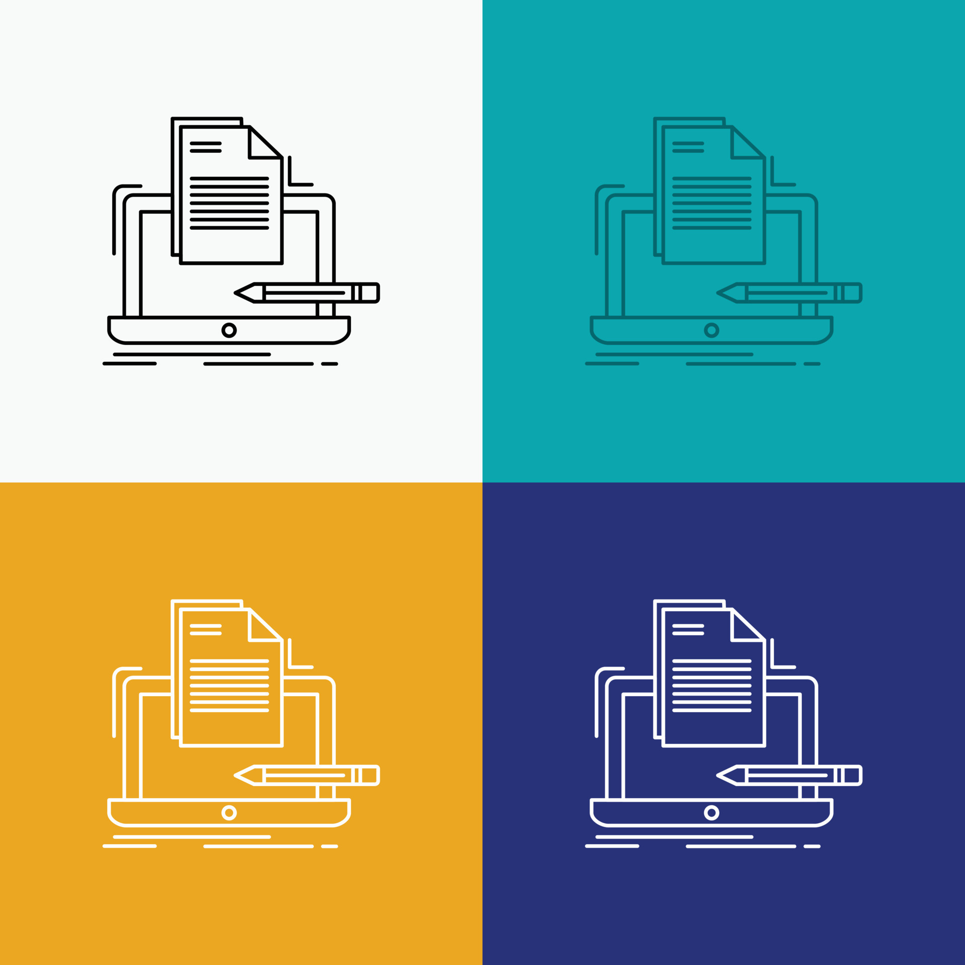 Coder Coding Computer List Paper Icon Over Various Background Line Style Design Designed