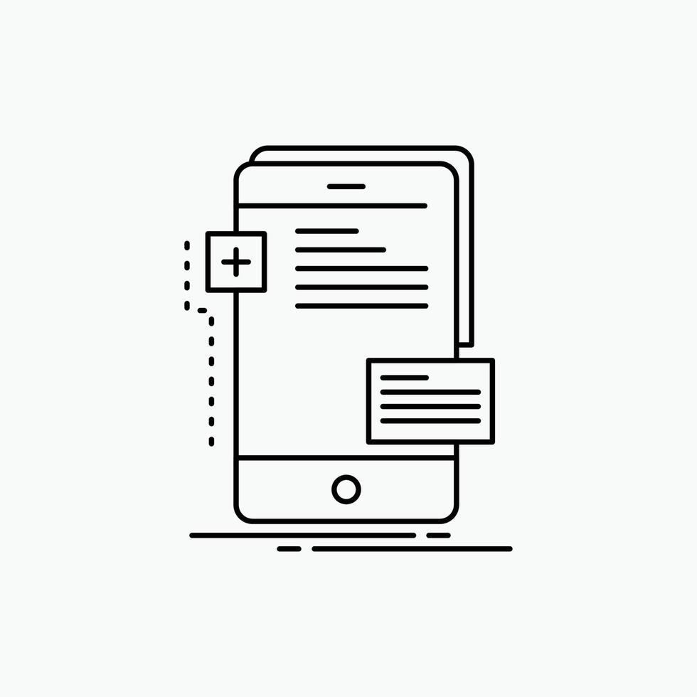 frontend. interface. mobile. phone. developer Line Icon. Vector ...