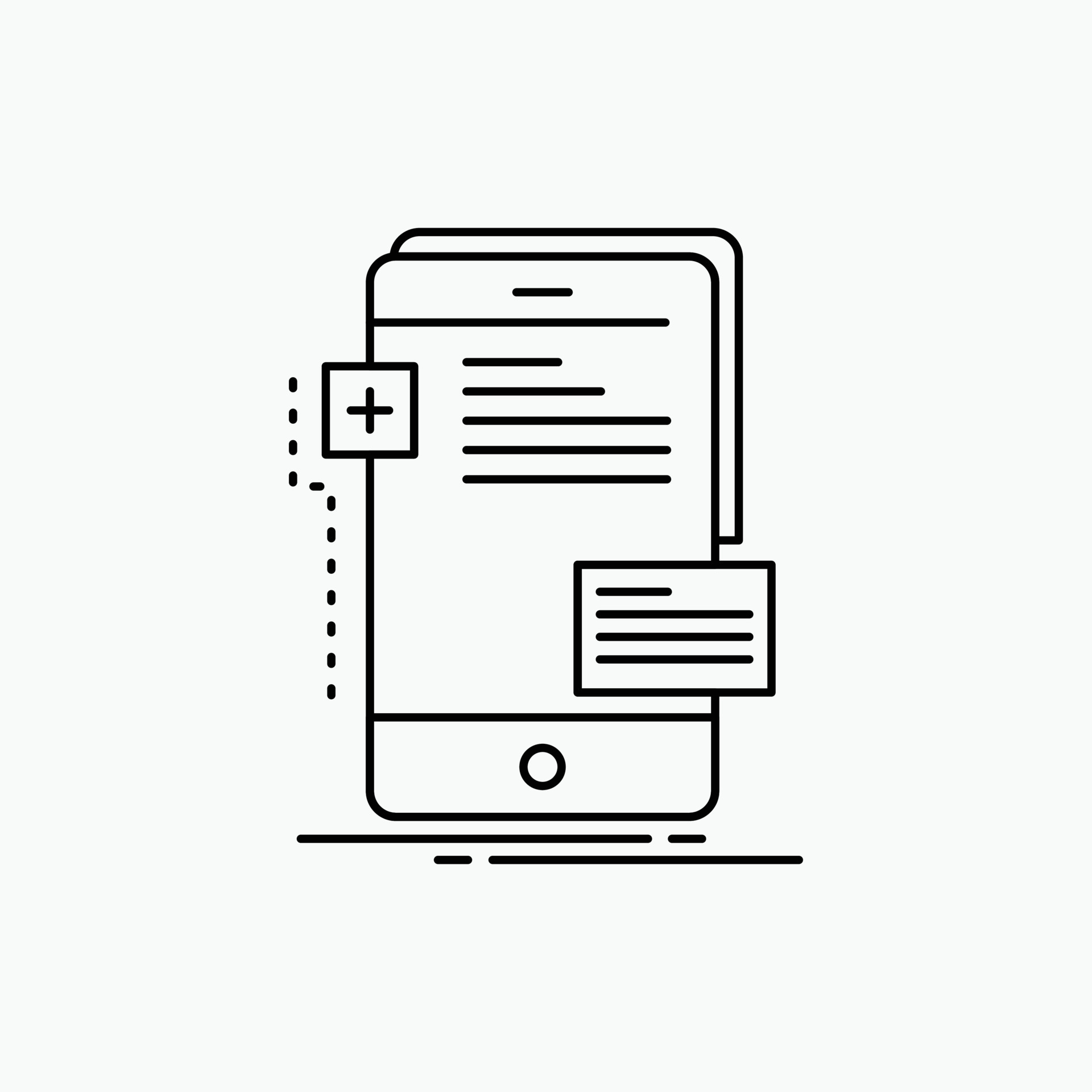 frontend. interface. mobile. phone. developer Line Icon. Vector ... frontend. interface. mobile. phone. developer Line Icon. Vector ...
