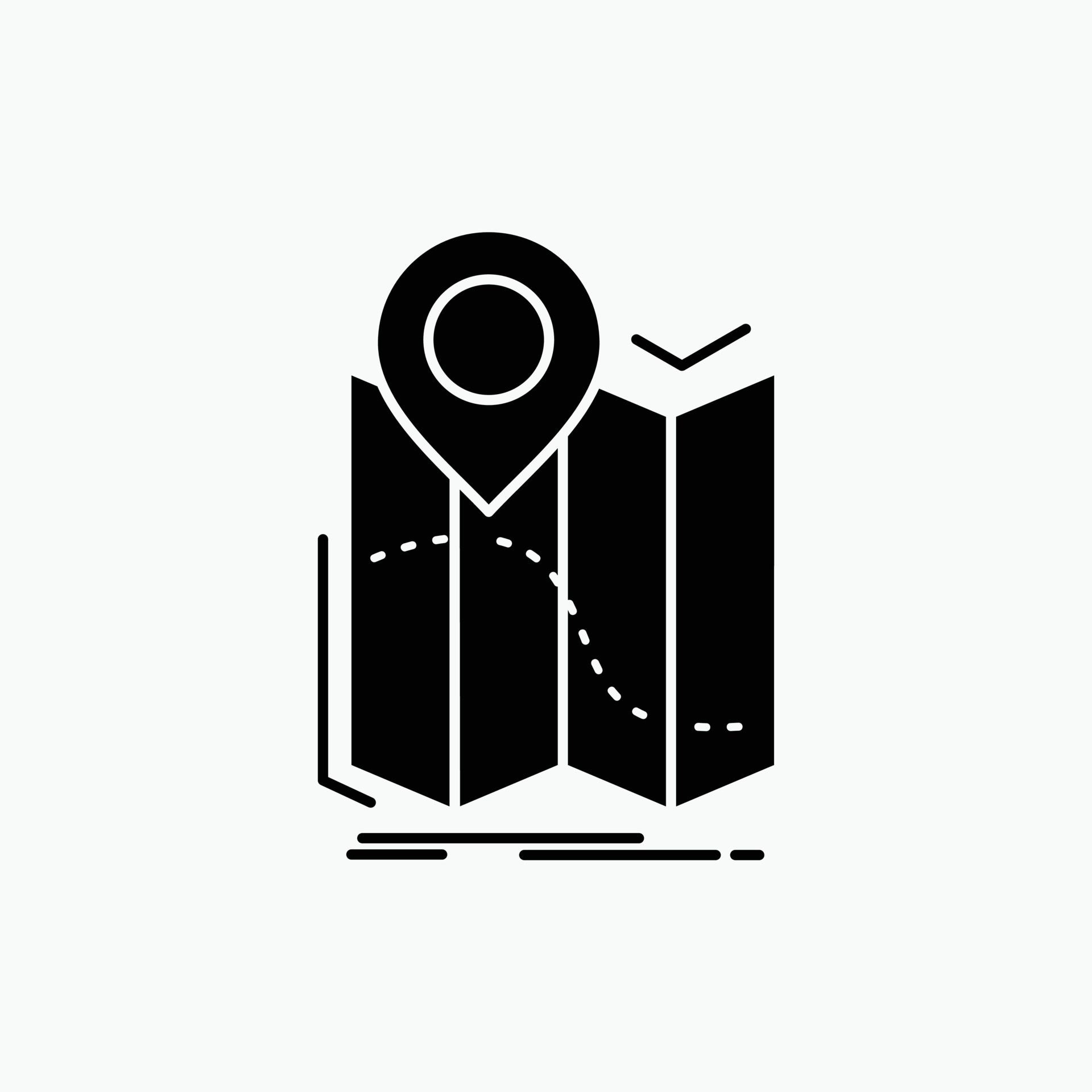 Gps Location Map Navigation Route Glyph Icon Vector Isolated