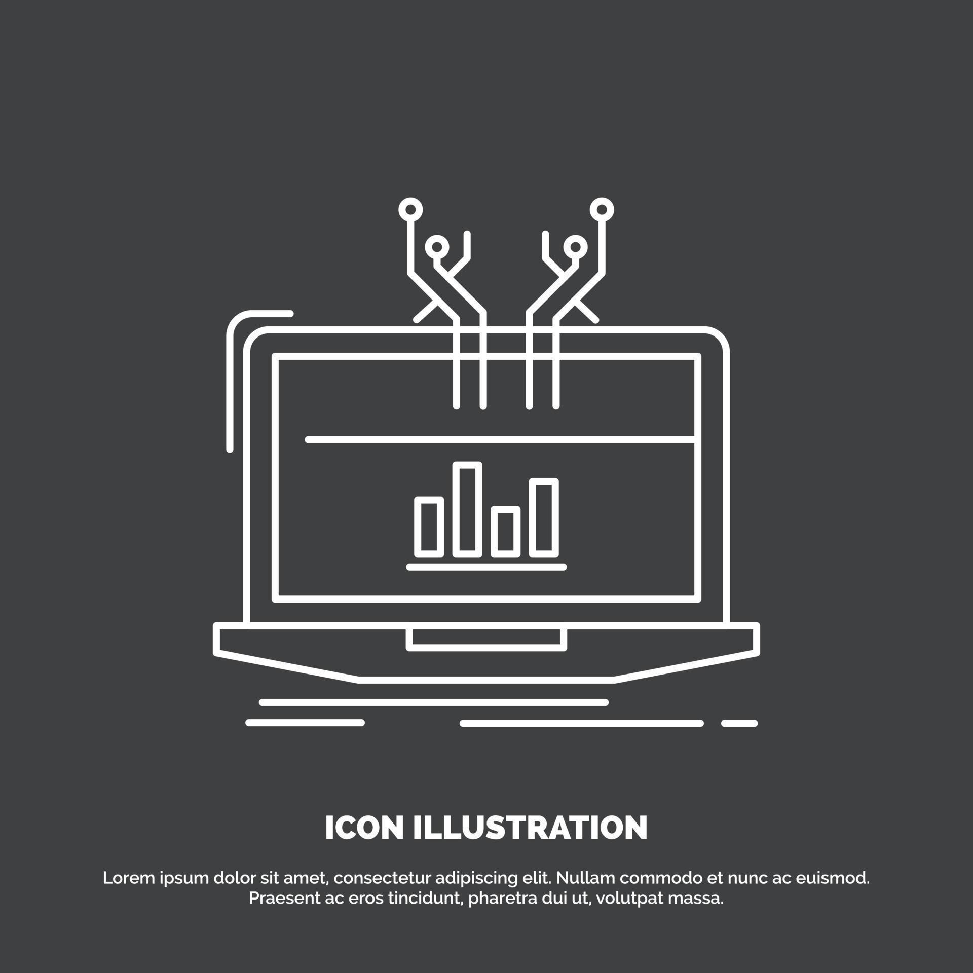 Analysis. analytical. management. online. platform Icon. Line vector symbol for UI and UX ...