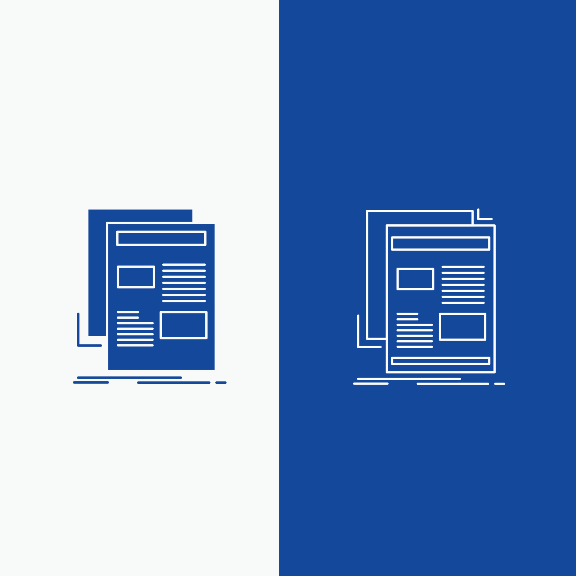 News Newsletter Newspaper Media Paper Line And Glyph Web Button In Blue Color Vertical