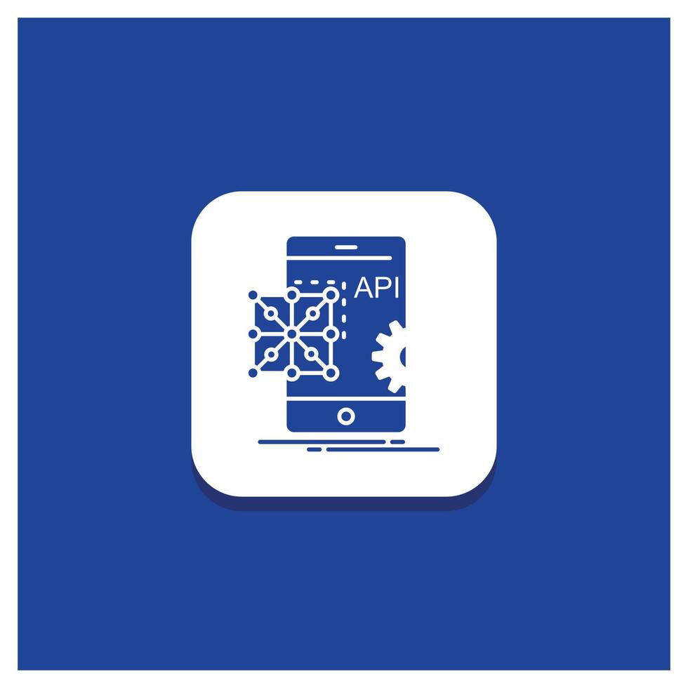 Blue Round Button For Api Application Coding Development Mobile Glyph Icon 13009452 Vector