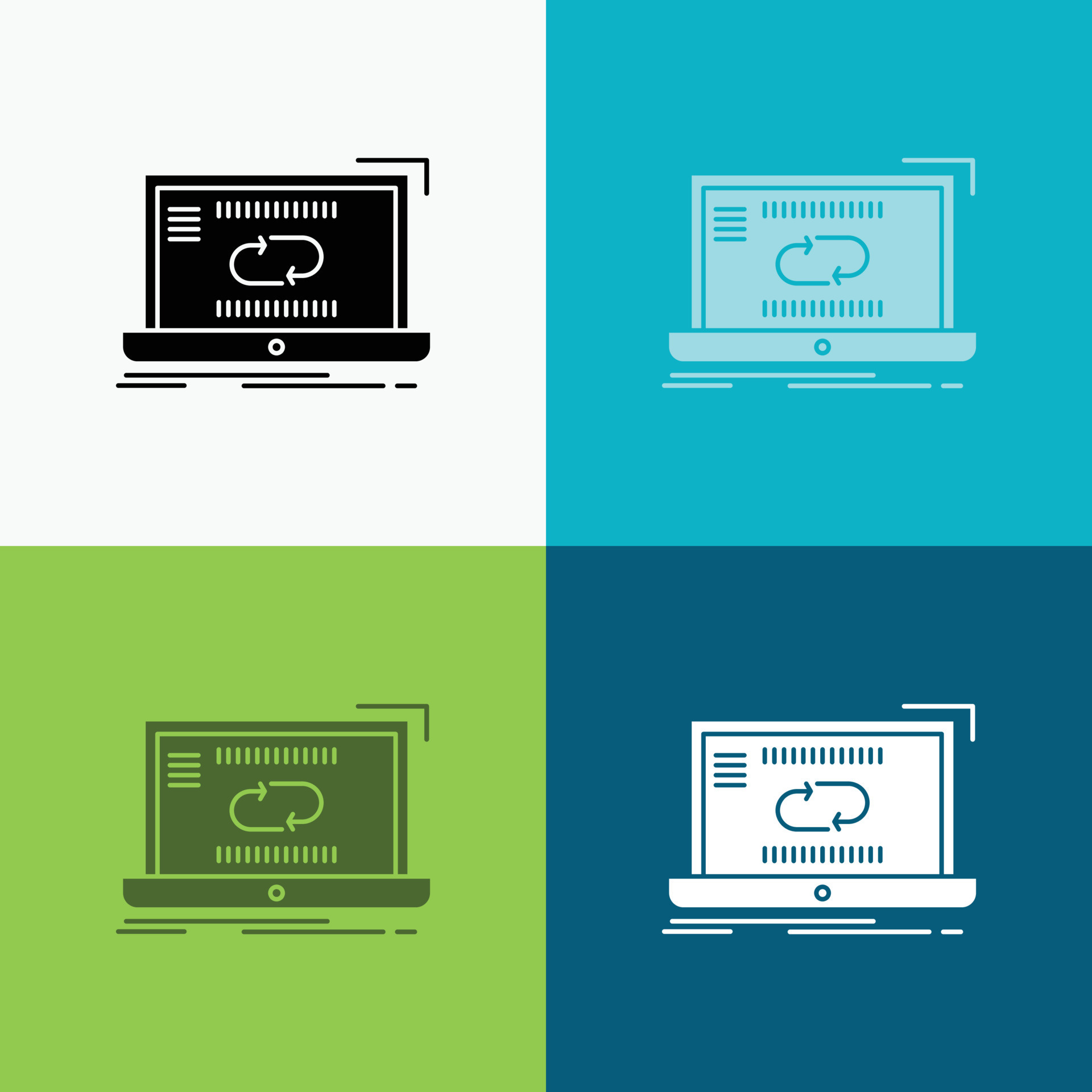 Communication Connection Link Sync Synchronization Icon Over Various Background Glyph Style