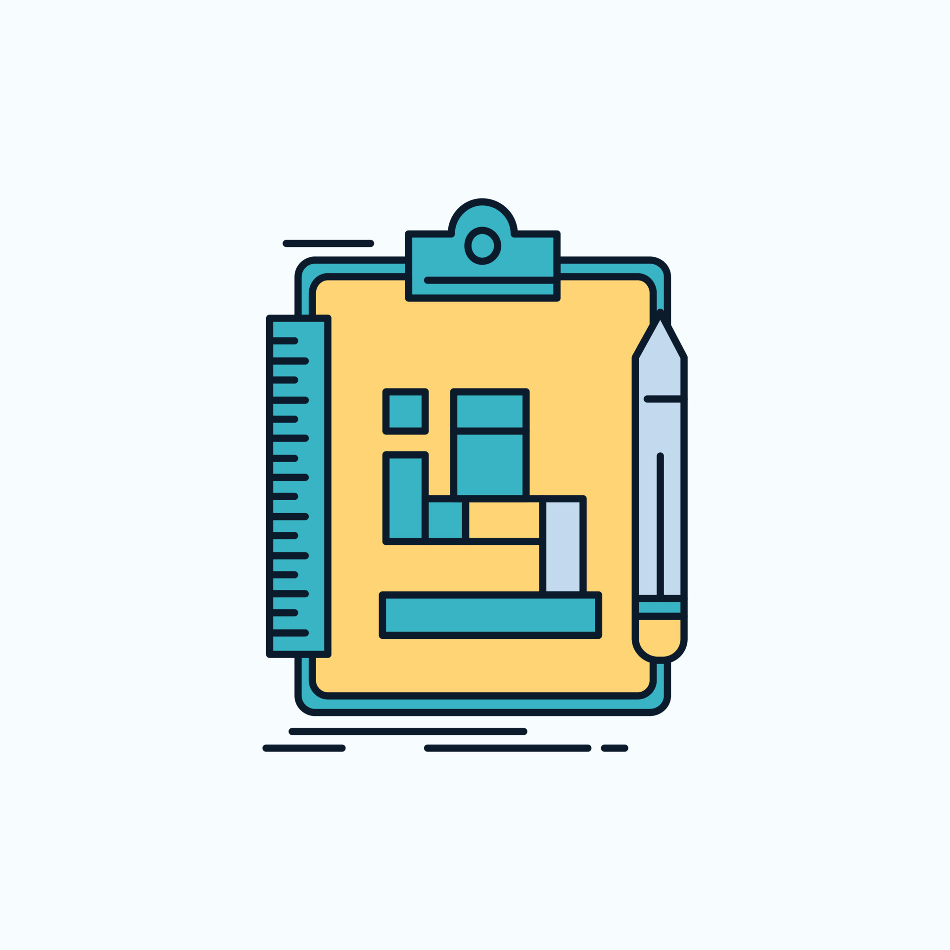 Algorithm Process Scheme Work Workflow Flat Icon Green And Yellow Sign And Symbols For