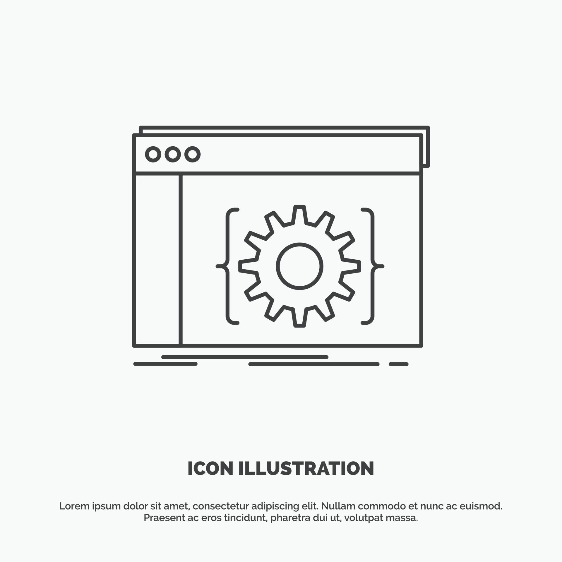 Api App Coding Developer Software Icon Line Vector Gray Symbol For Ui And Ux Website Or