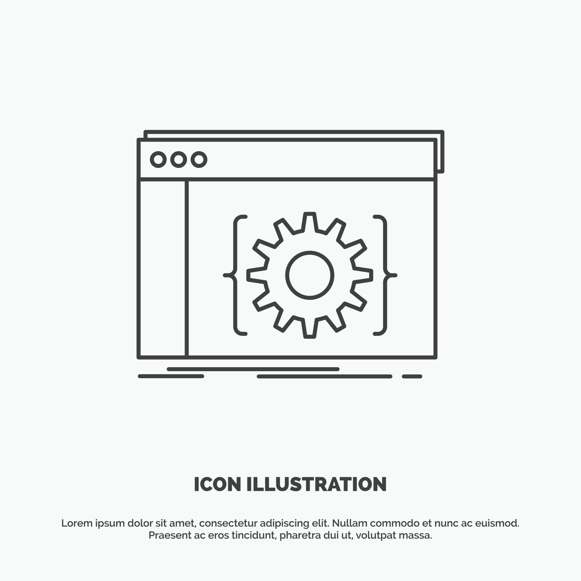 Api App Coding Developer Software Icon Line Vector Gray Symbol For Ui And Ux Website Or