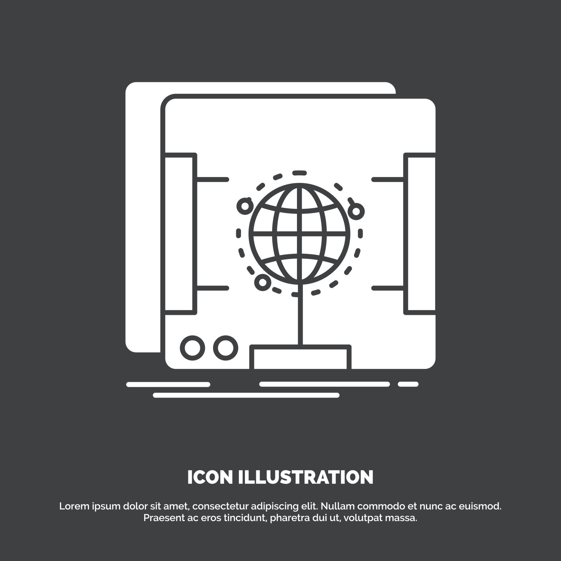3d. dimensional. holographic. scan. scanner Icon. glyph vector symbol for UI and UX. website or ...