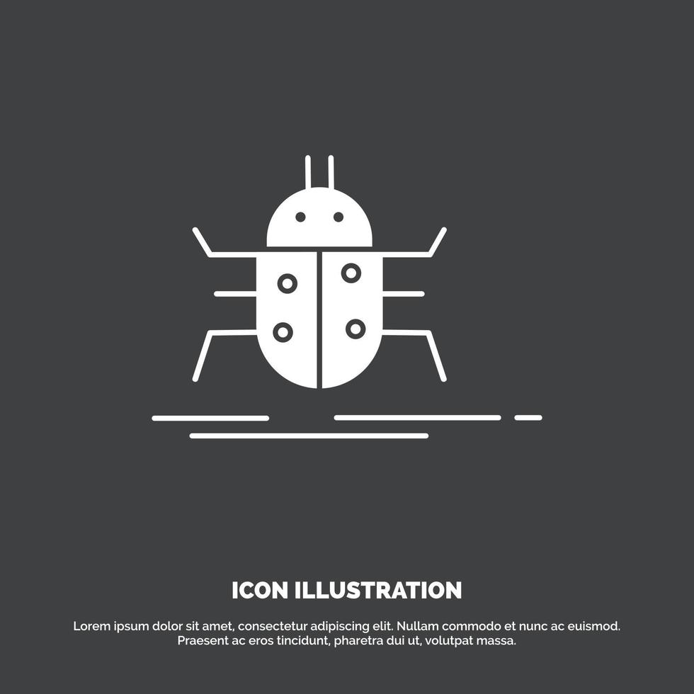 Bug Bugs Insect Testing Virus Icon Glyph Vector Symbol For Ui And