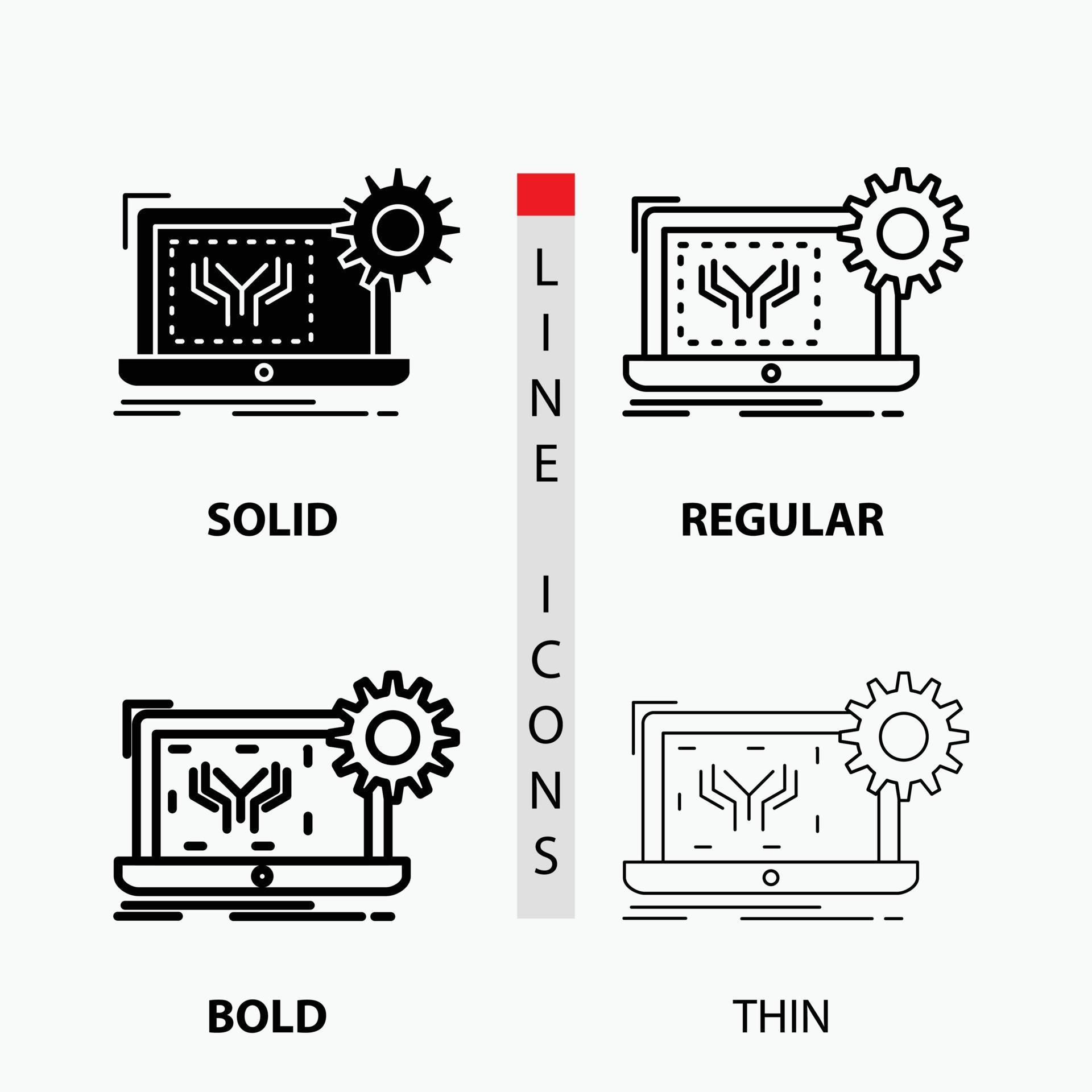 Blueprint Circuit Electronics Engineering Hardware Icon In Thin