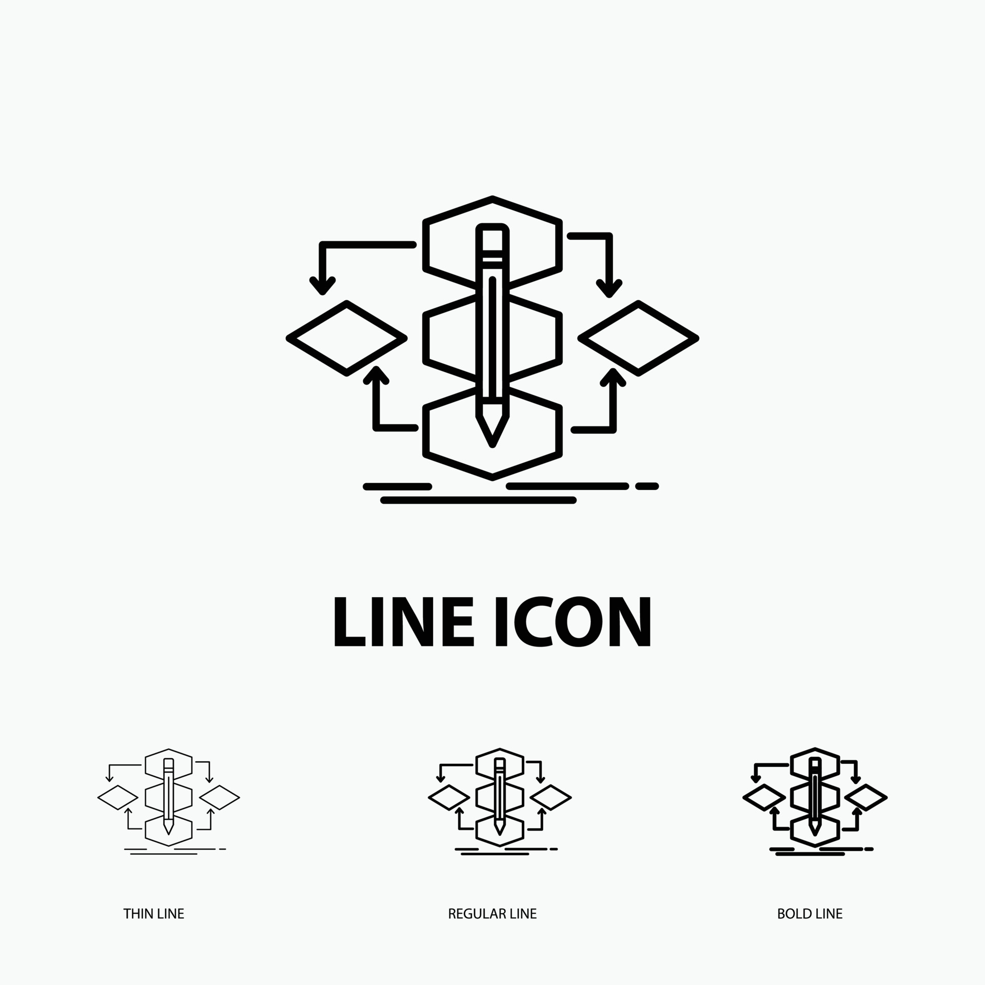 Algorithm Design Method Model Process Icon In Thin Regular And Bold Line Style Vector 6103