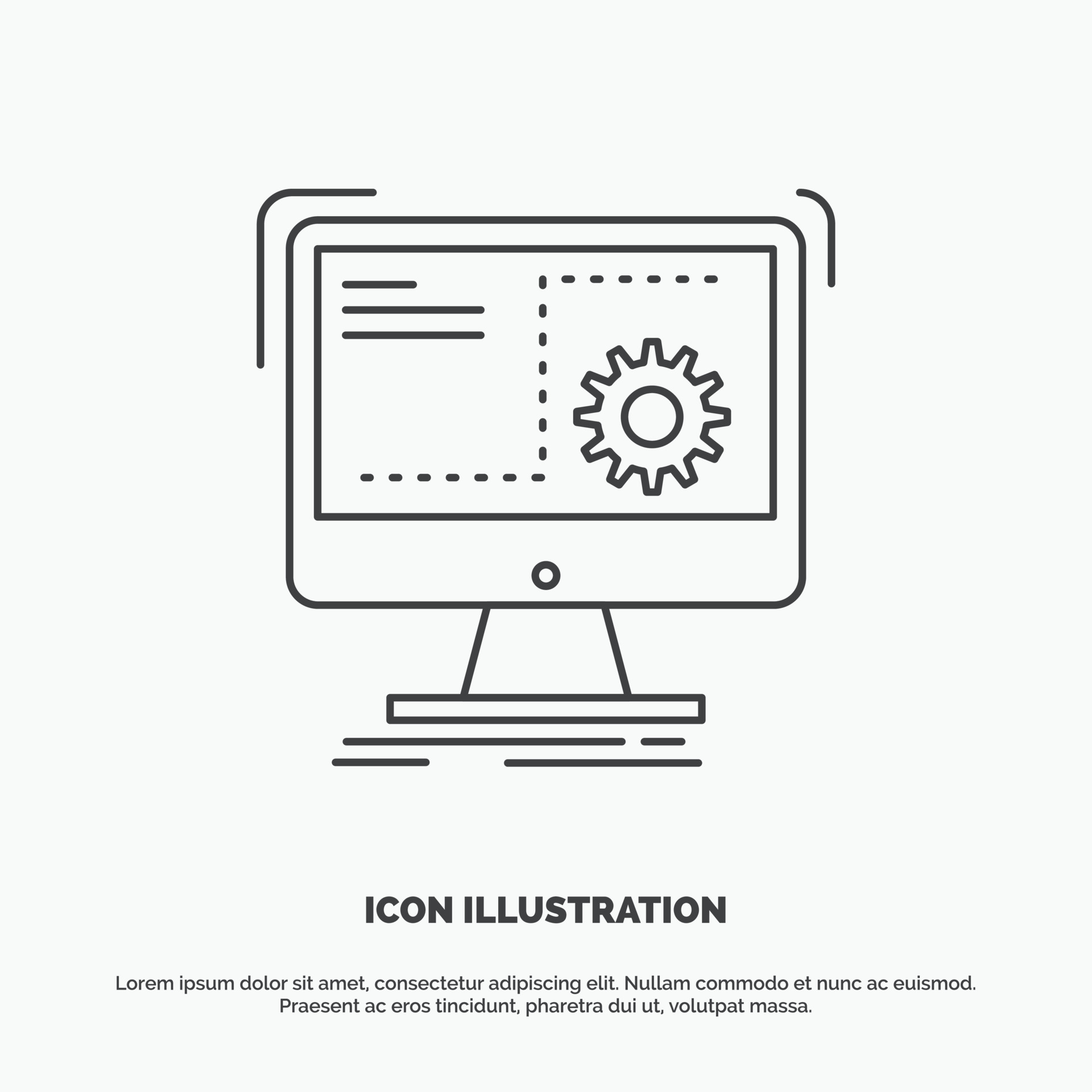 Command Computer Function Process Progress Icon Line Vector Gray Symbol For Ui And Ux
