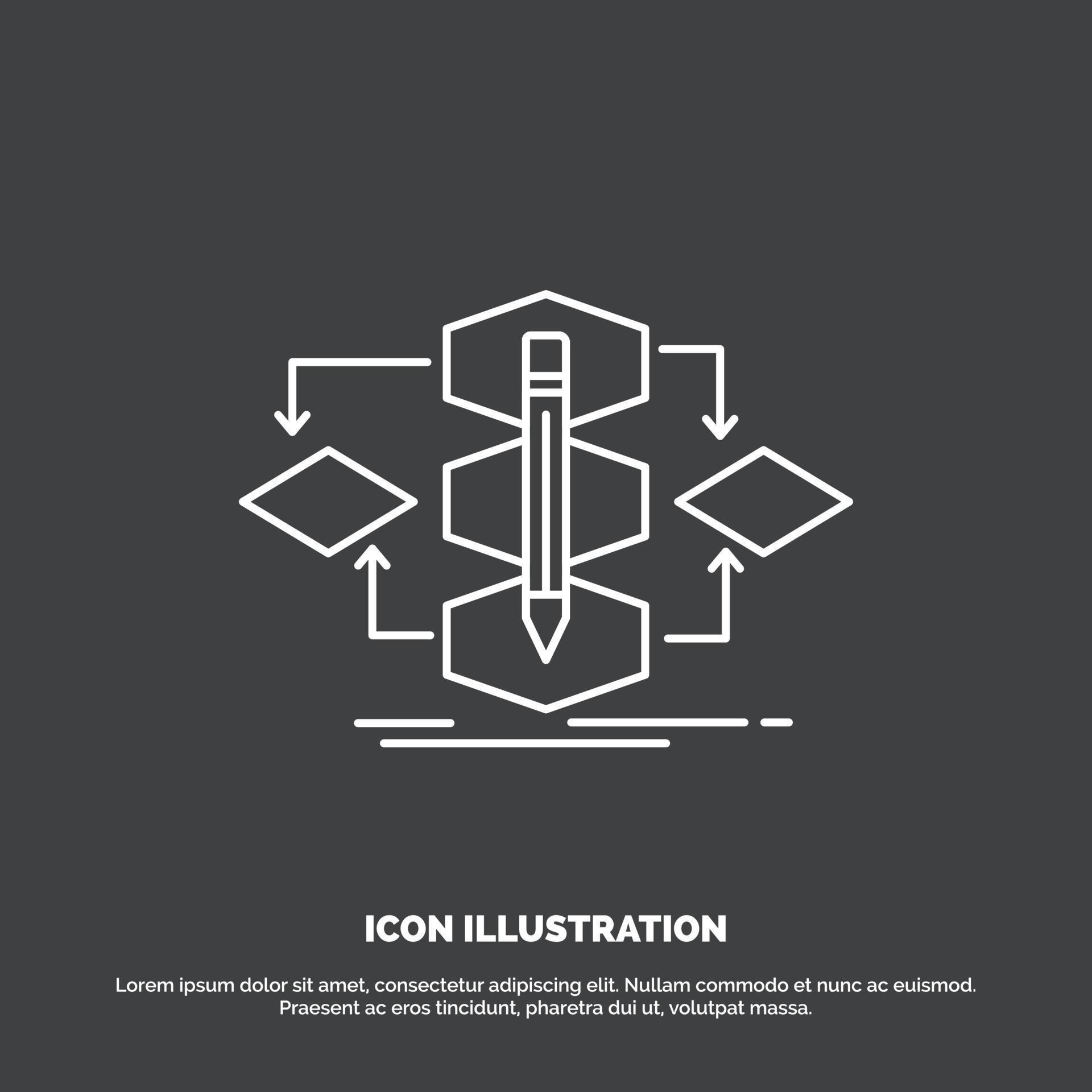 Algorithm Design Method Model Process Icon Line Vector Symbol For