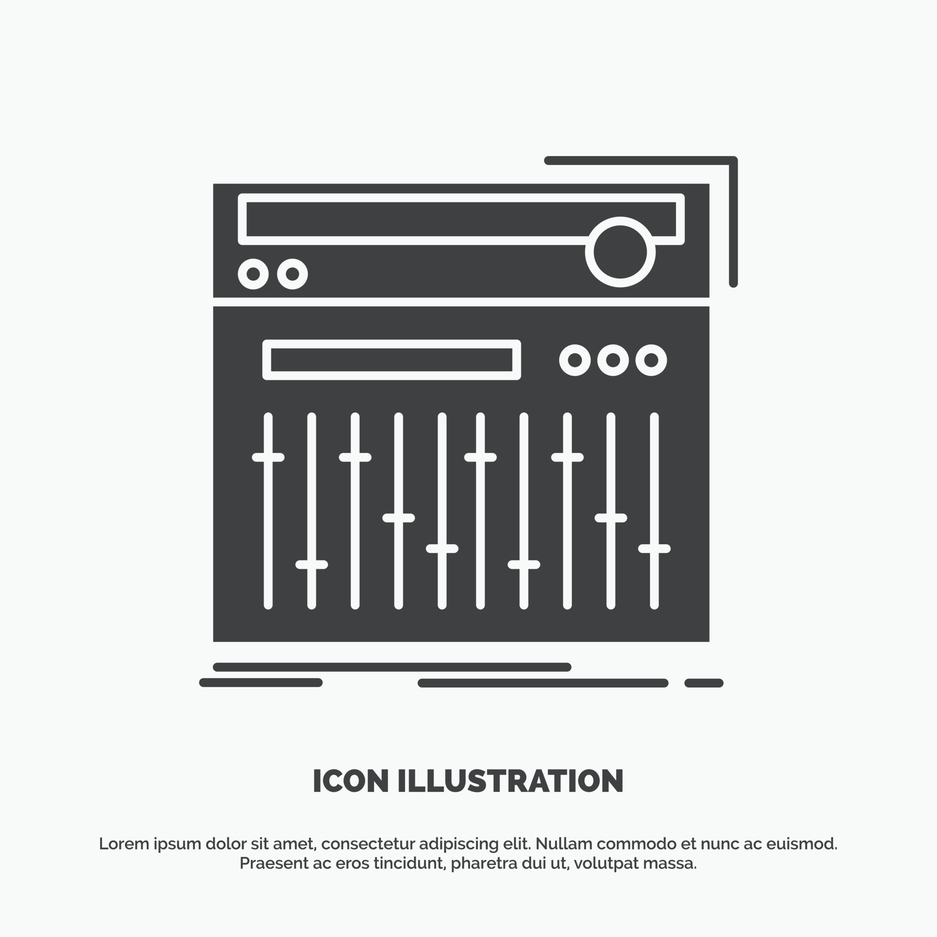 Control. controller. midi. studio. sound Icon. glyph vector gray symbol for UI and UX. website ...