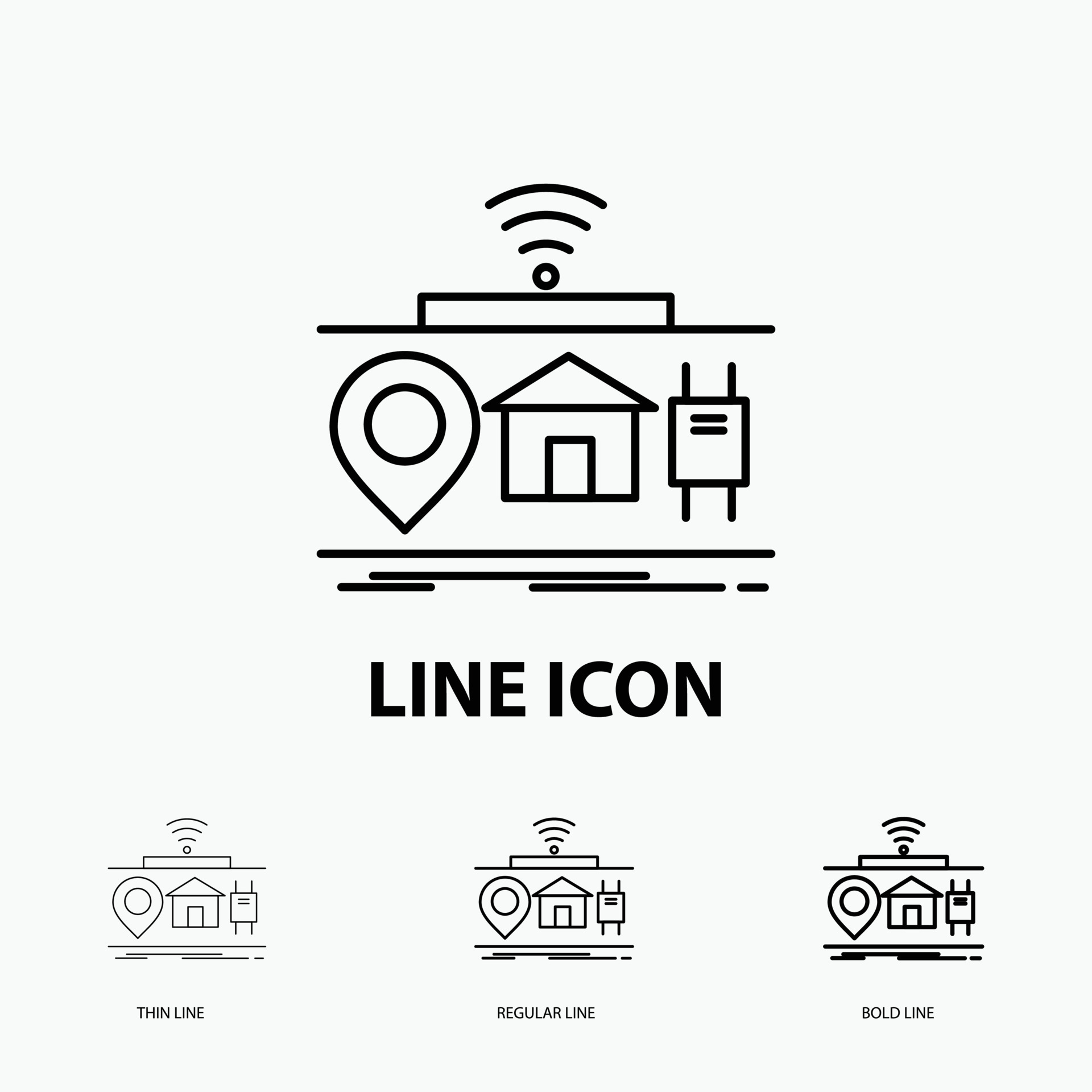 Iot Gadgets Internet Of Things Icon In Thin Regular And Bold Line Style Vector
