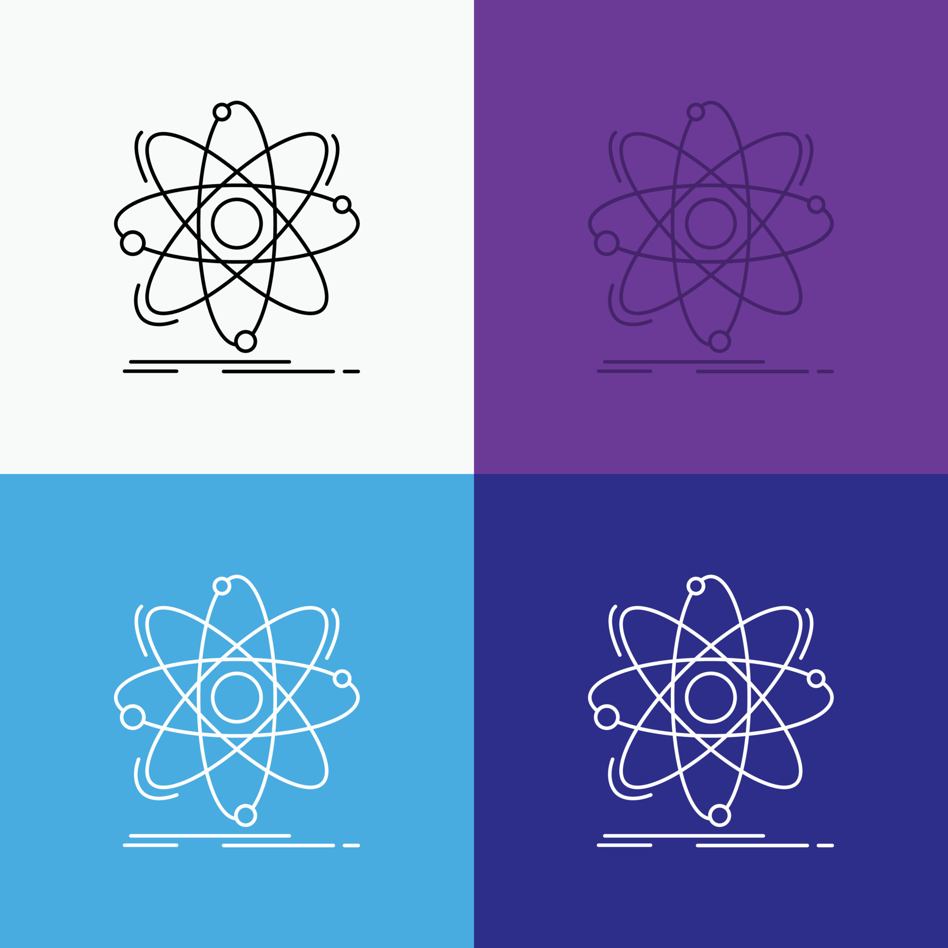Atom. science. chemistry. Physics. nuclear Icon Over Various Background ...